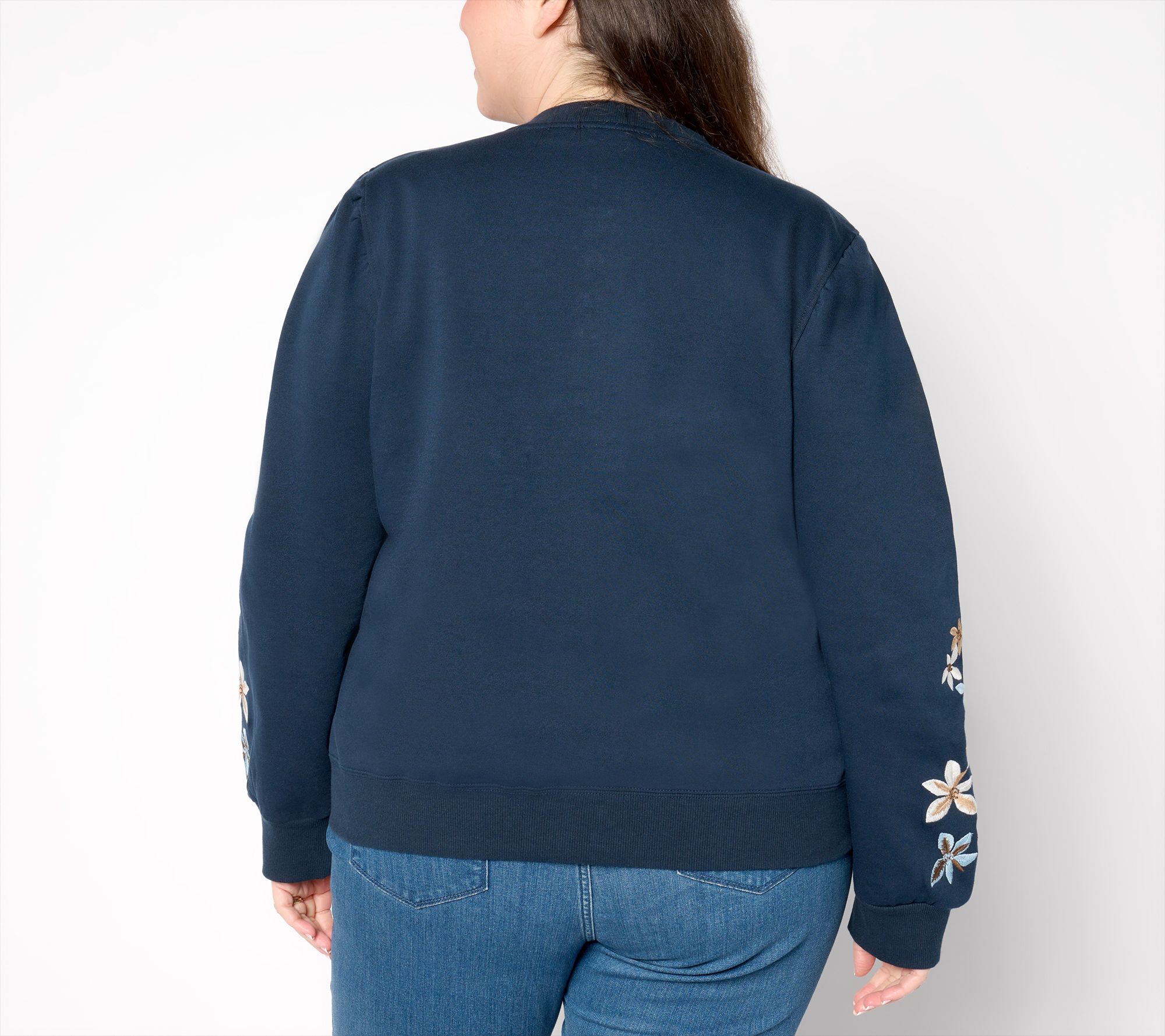 Driftwood Jeans Teddy French Terry Henley - Navy - QVC.com