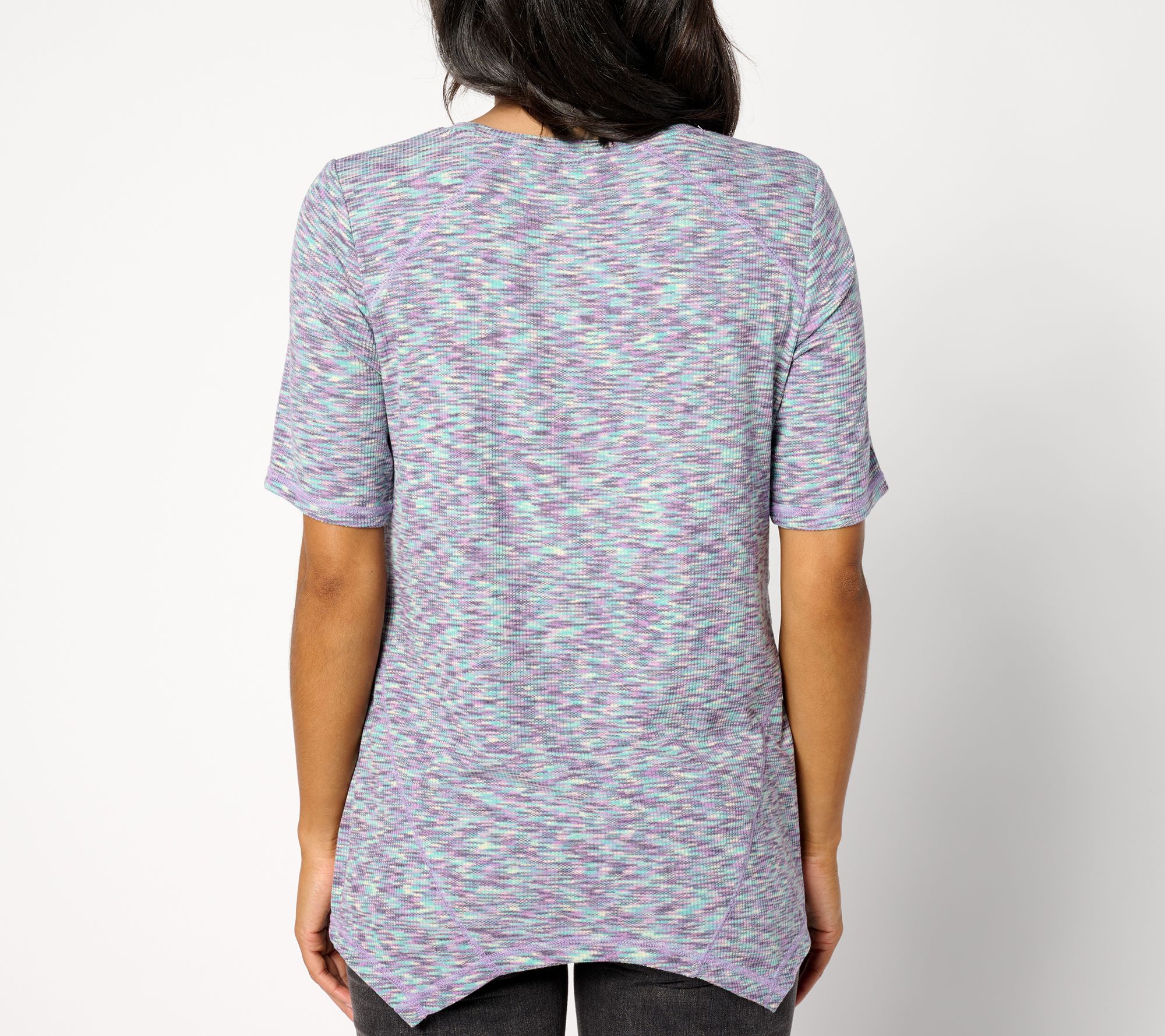 "As Is" LOGO by Lori Goldstein Crewneck Heather Knit Top - QVC.com