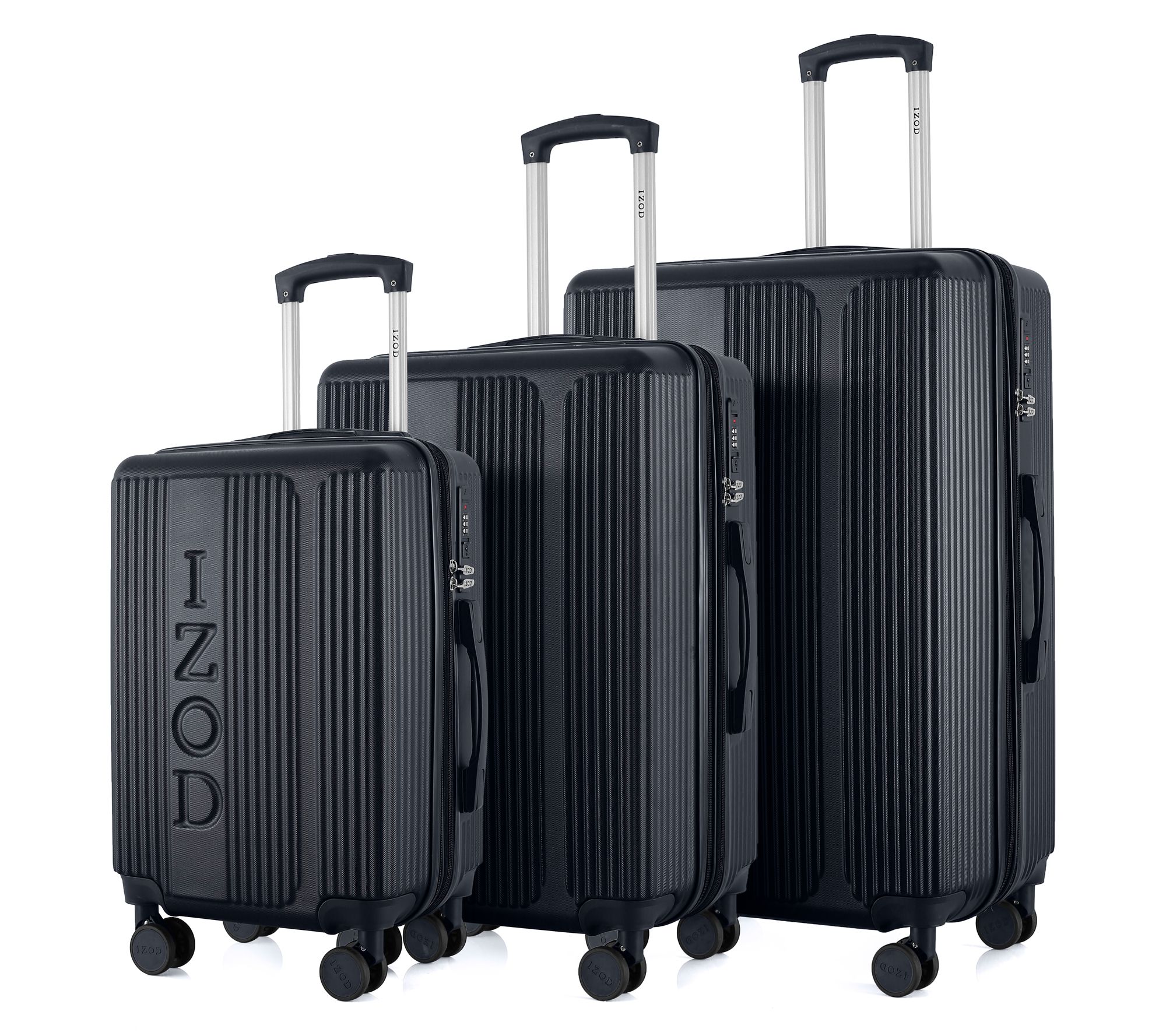 IZOD Set of 3 Hyman Lightweight Hardside Spinner Luggage - QVC.com