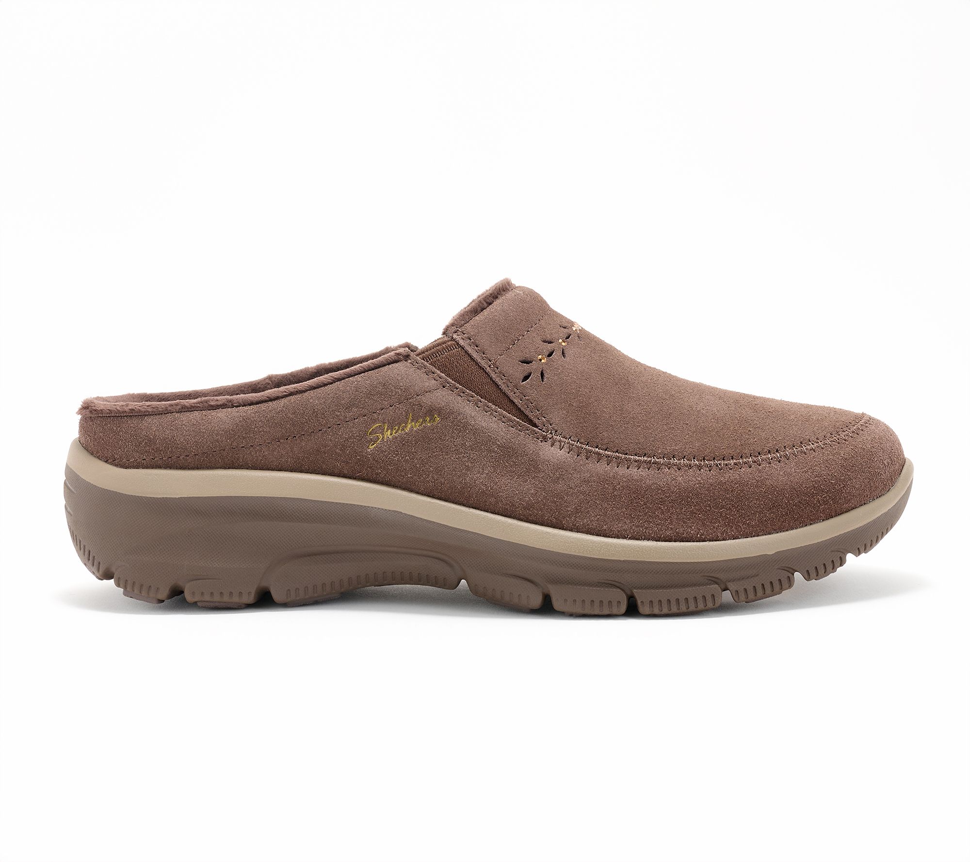 Skechers Easy Going Water-Repellent Studded Suede Clogs - QVC.com