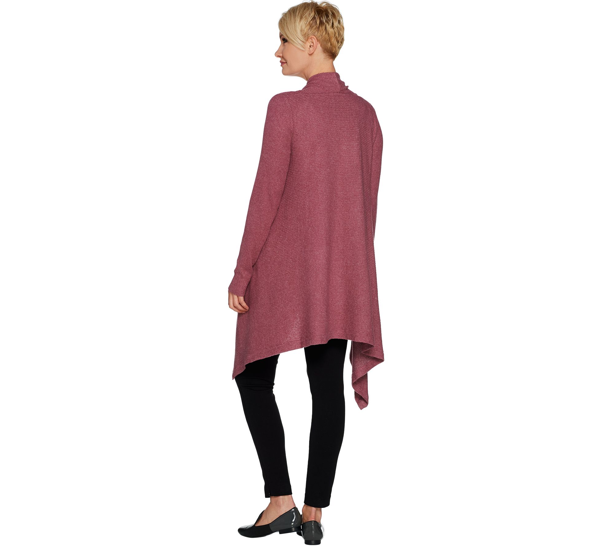 "As Is" LOGO by Lori Goldstein Brushed Rib Knit Duster Cardigan - QVC.com