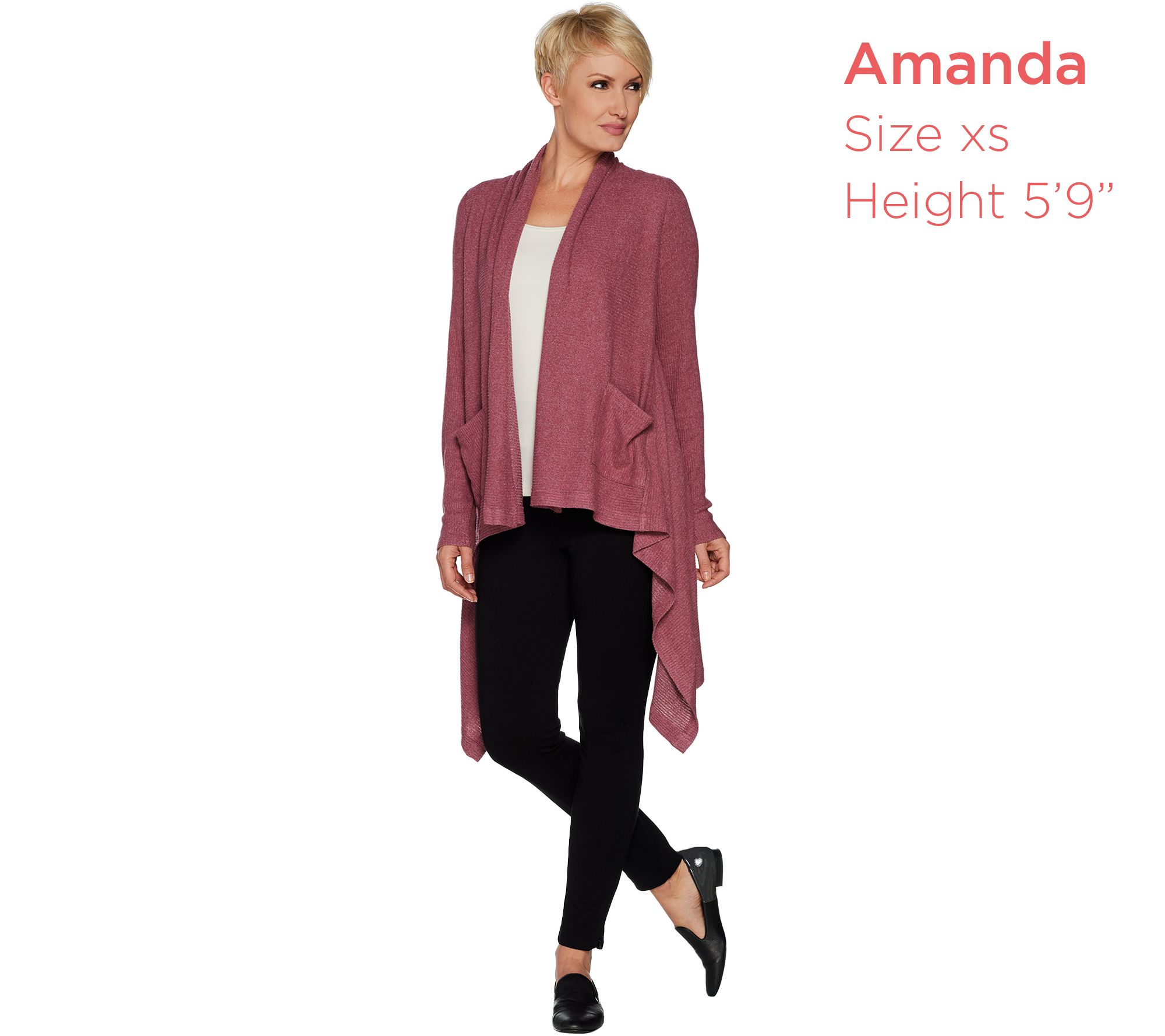 "As Is" LOGO by Lori Goldstein Brushed Rib Knit Duster Cardigan - QVC.com
