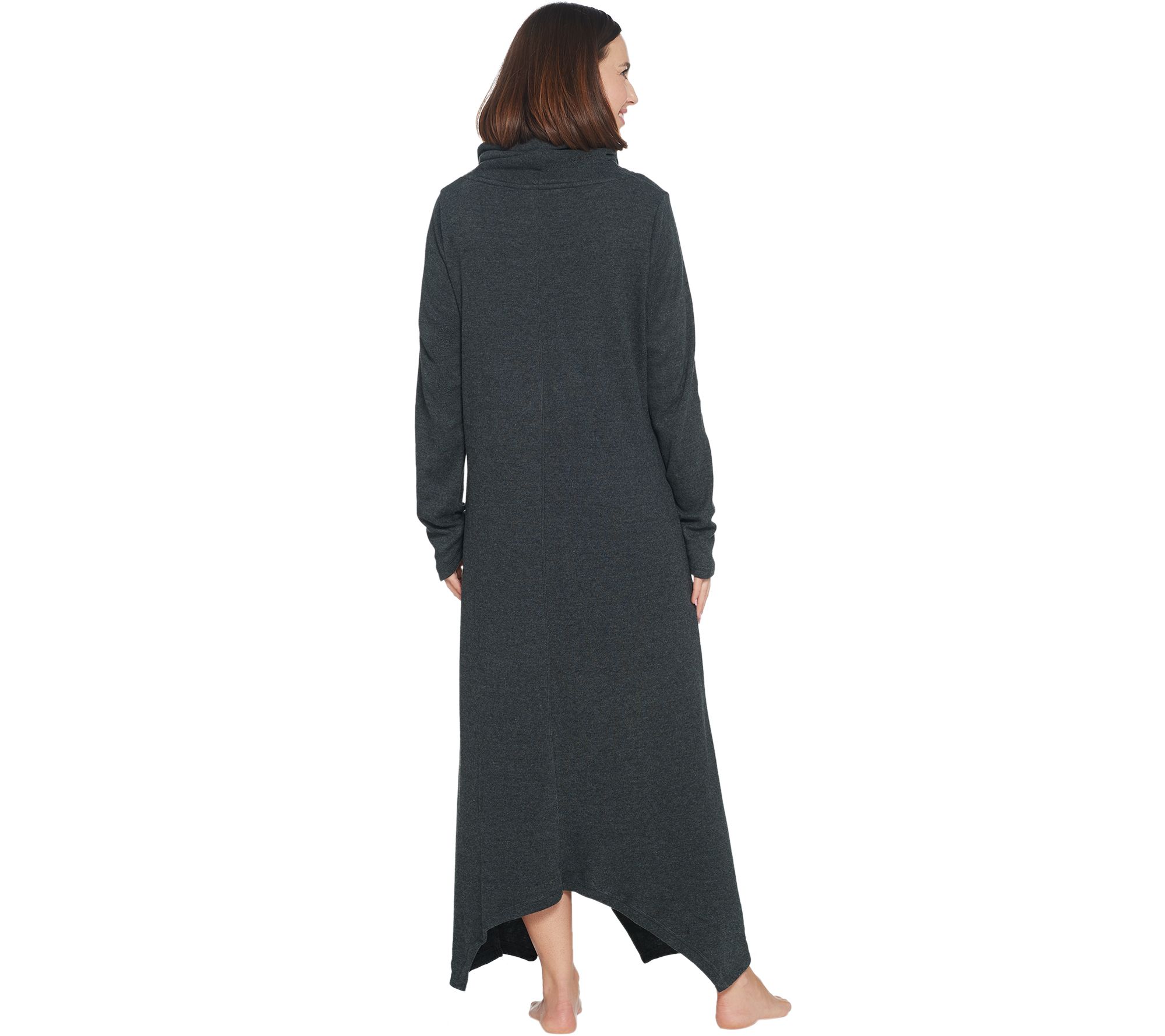 "As Is" Carole Hochman Extra Brushed Interlock Cowl Neck Lounger - QVC.com