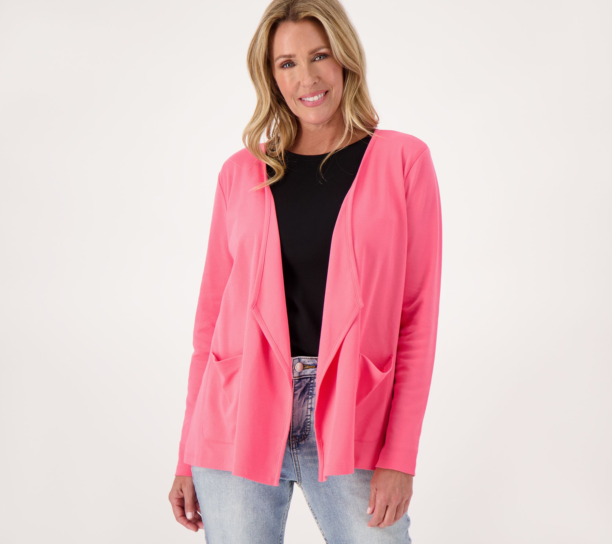"As Is" Isaac Mizrahi Live! Essentials Pima Cotton Cardigan - QVC.com