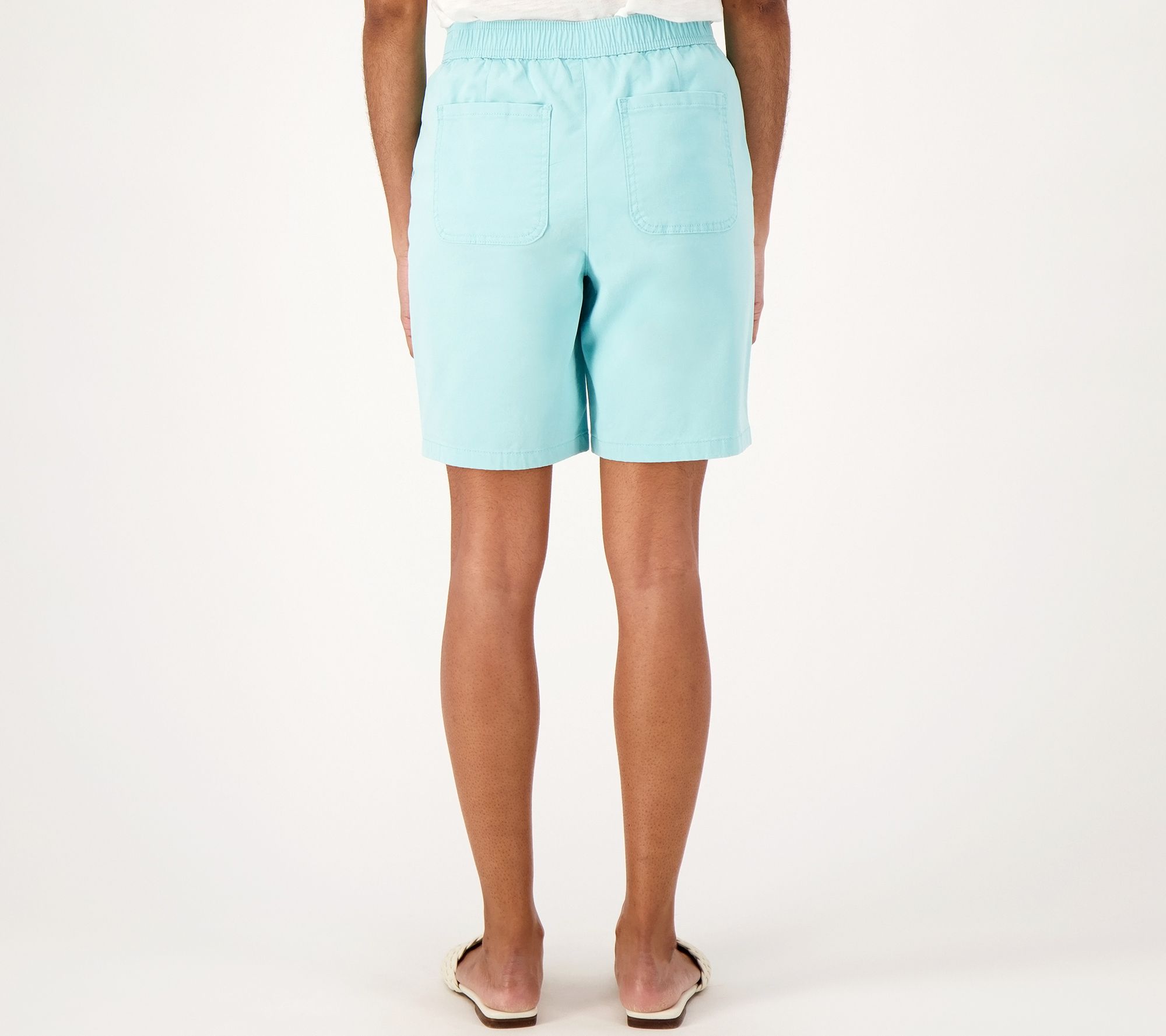 "As Is" Denim & Co. Petite EasyWear Twill Relaxed Pull On Short - QVC.com