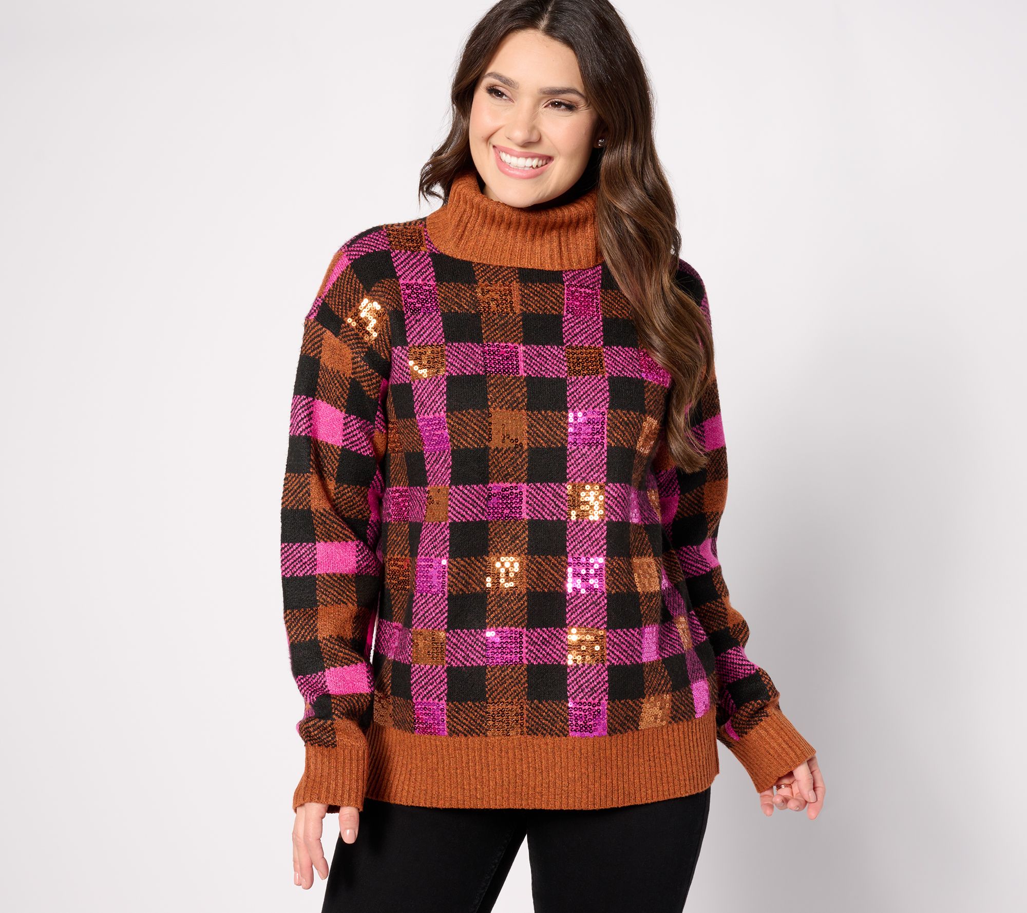 "As Is" Studio Park x Alberti Popaj Women's Celebration Sweater - QVC.com
