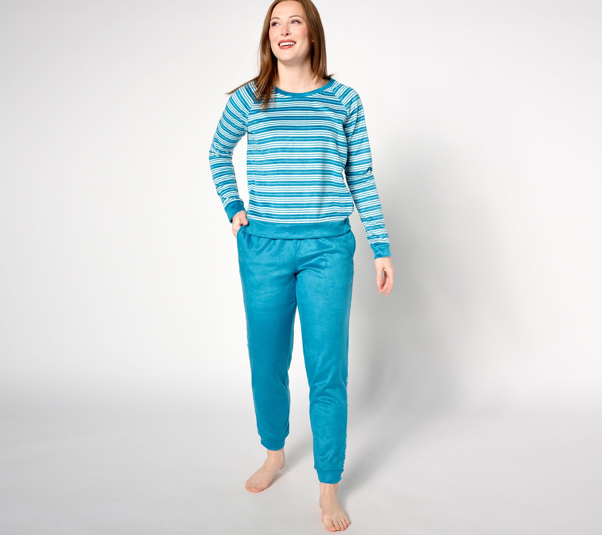 "As Is" MUK LUKS Regular Minky Fleece Likely to Lounge Set - QVC.com