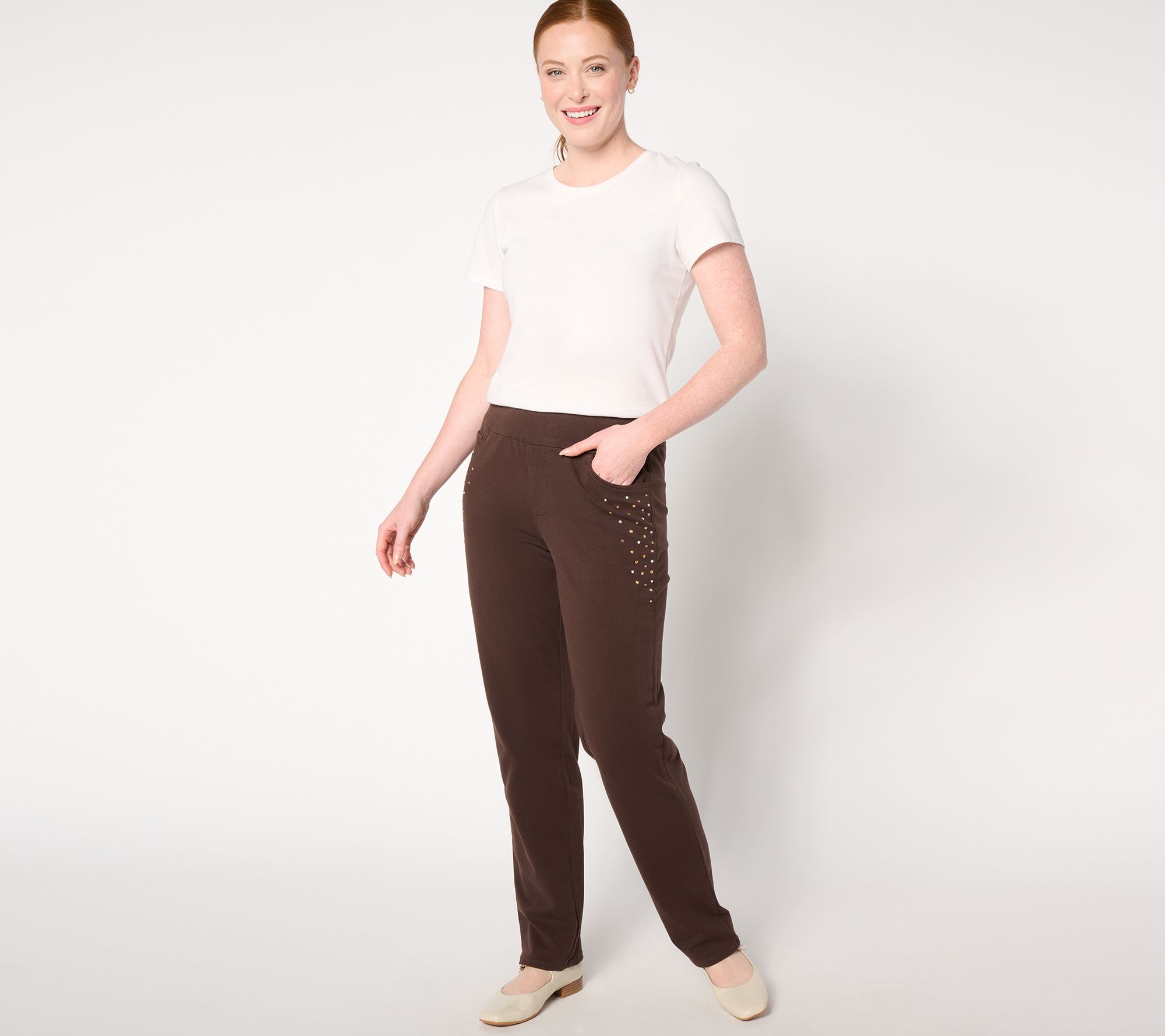 Quacker Factory DreamJeannes Flat Waistband Straight Leg Jeans - QVC.com