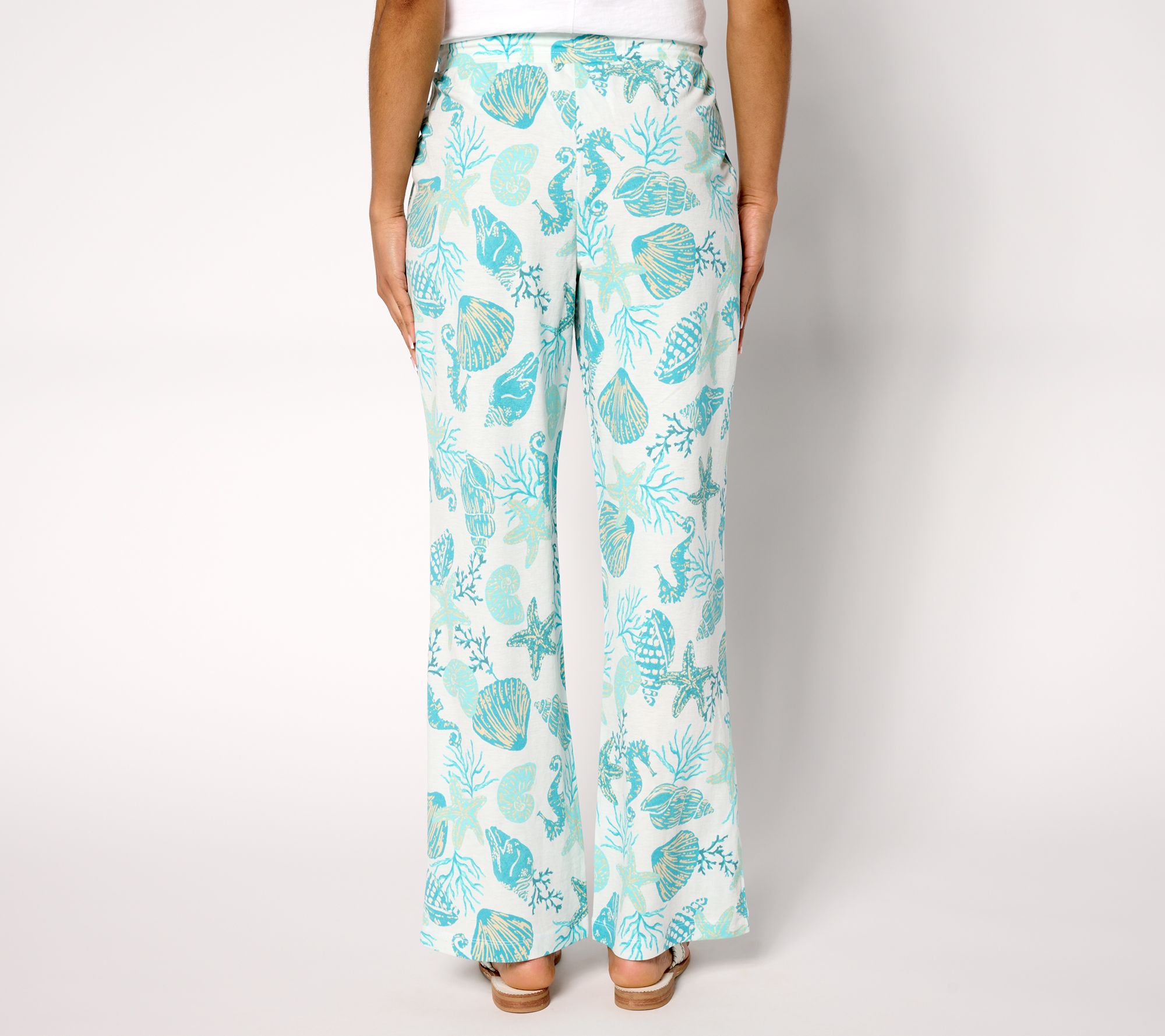 Belle Beach by Kim Gravel Regular Cabana Knit Shell Beach Pants - QVC.com
