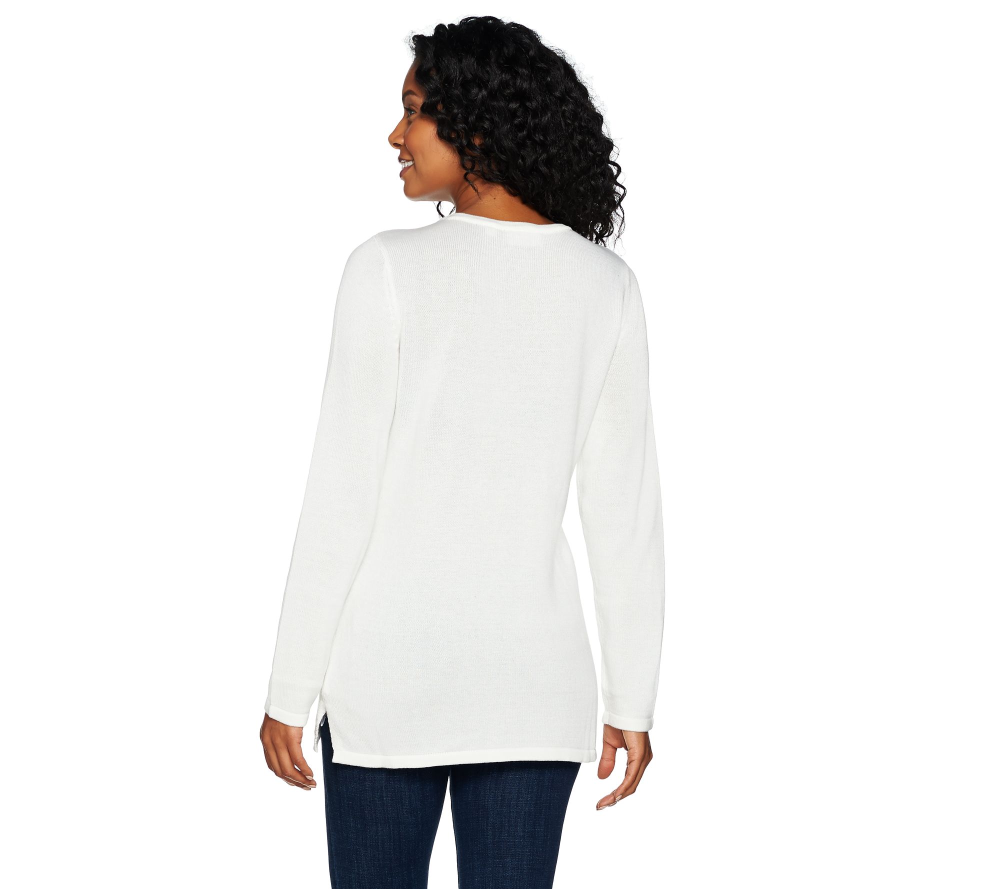 "As Is" Quacker Factory JOY Lurex Long Sleeve Pullover Sweater - QVC.com