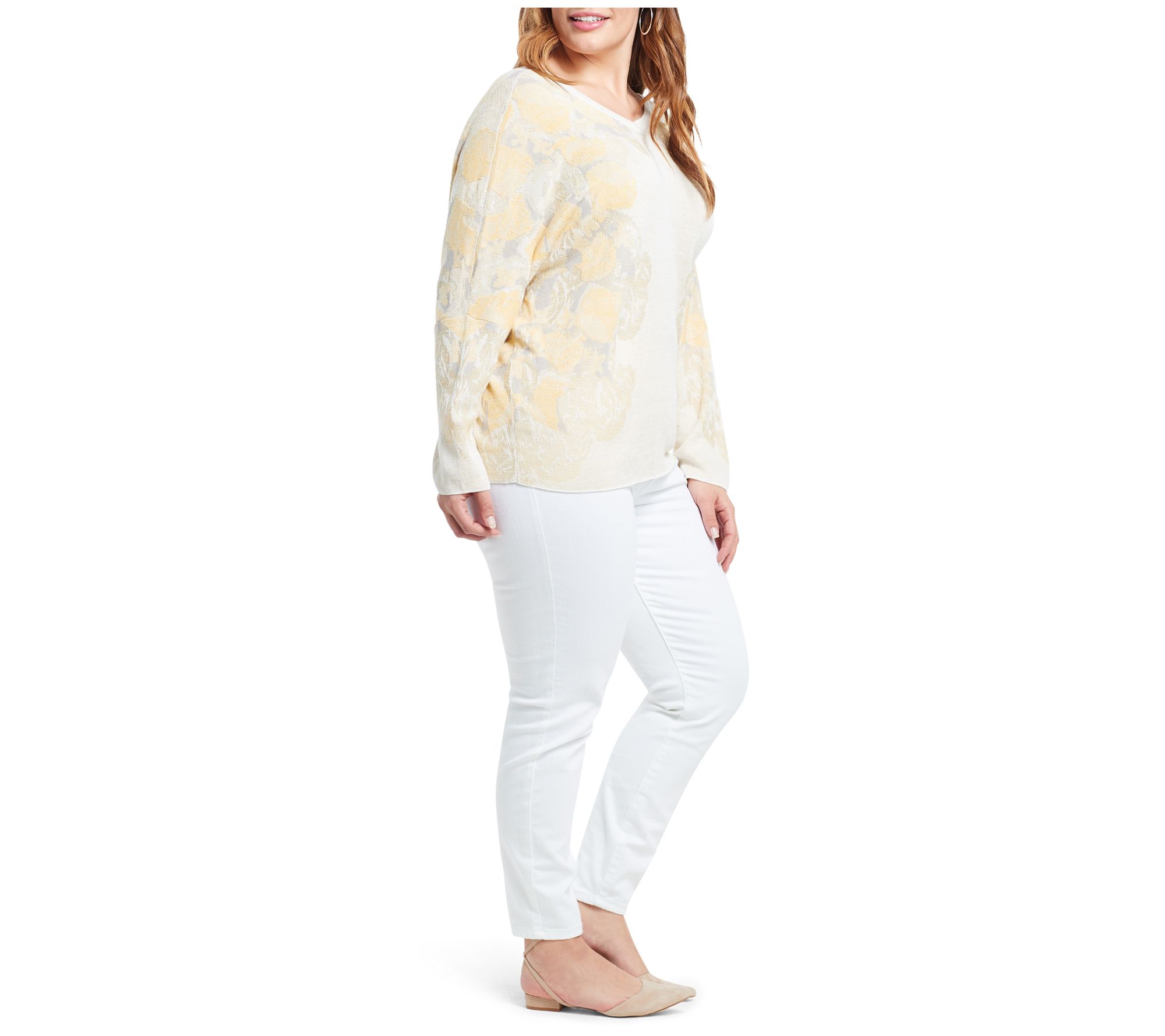 NIC+ZOE Plus Size Lemons Reversible Sweater - QVC.com