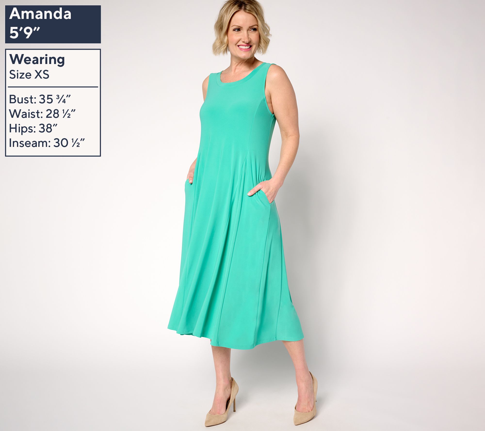Attitudes by Renee Petite Como Jersey Godet Midi Dress - QVC.com Attitudes by Renee Petite Como Jersey Godet Midi Dress - QVC.com