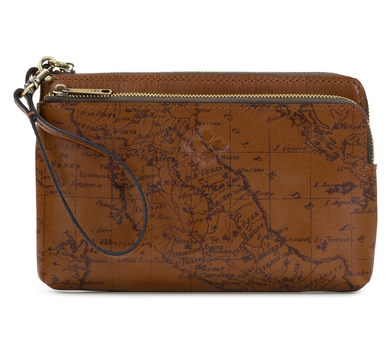 Patricia Nash Varone Signature Map Leather Wristlet - QVC.com