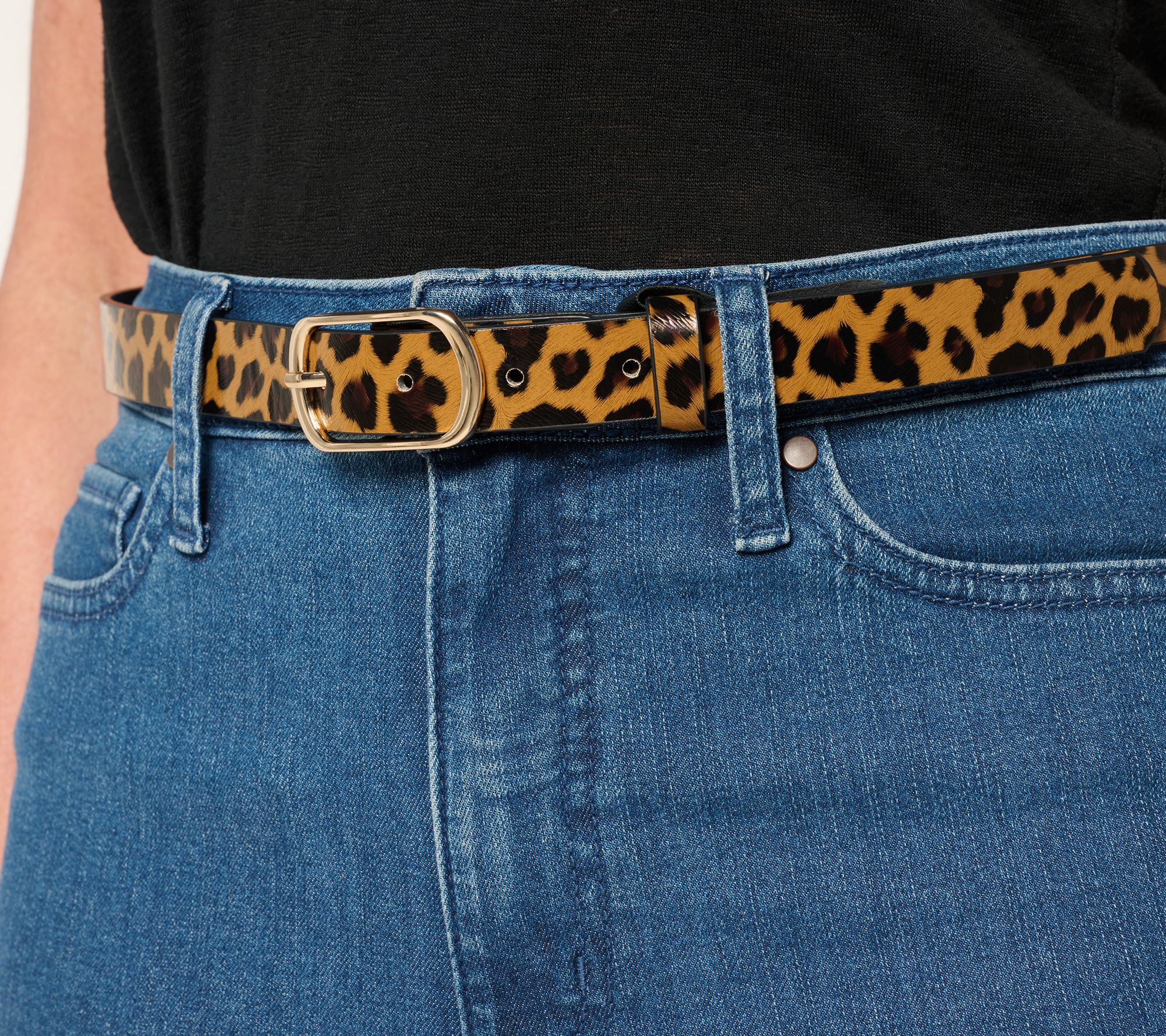 Susan Graver Printed Faux Leather Belt - QVC.com