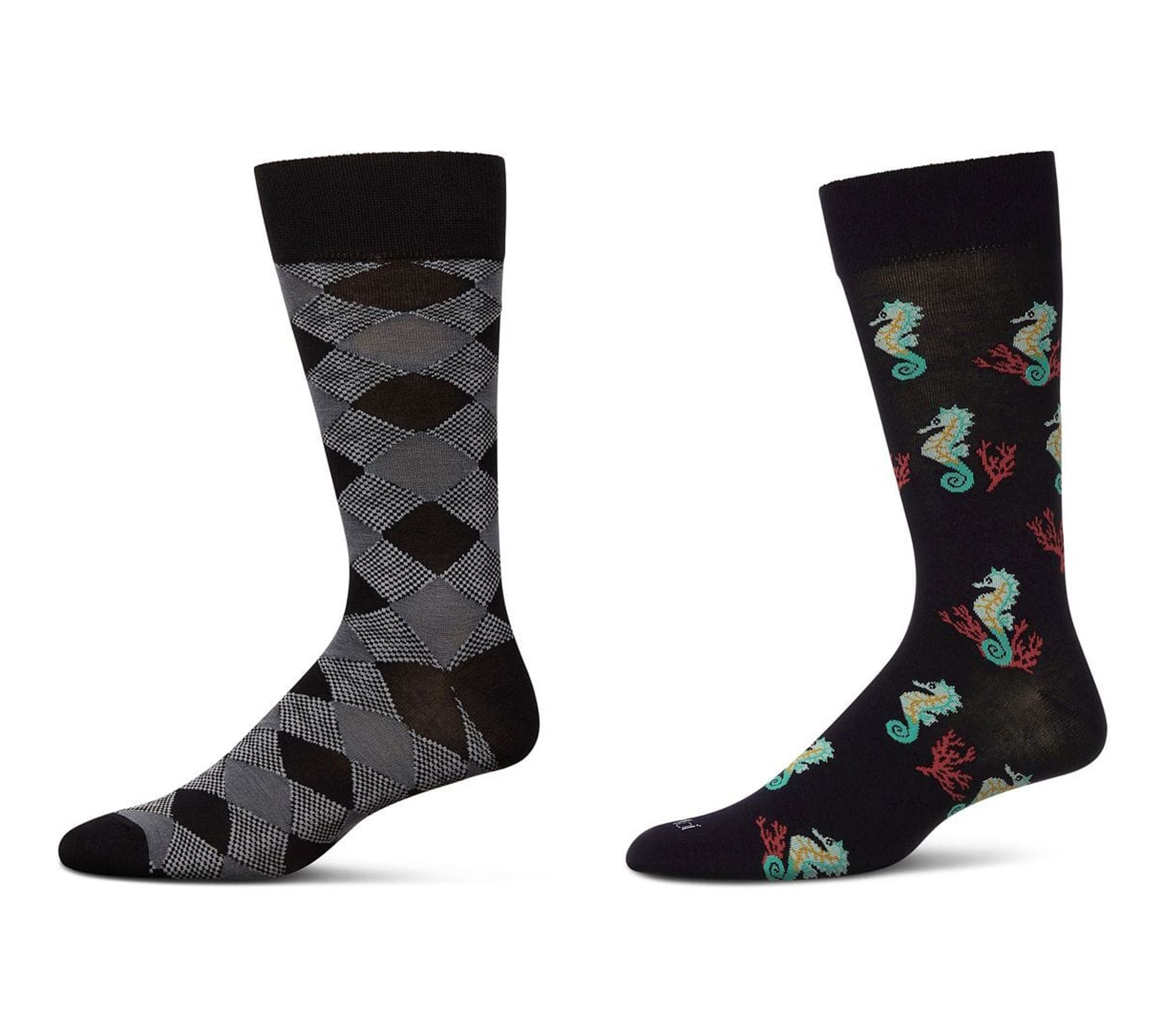 MeMoi Set of 2 Men's Novelty Patterned Socks - QVC.com
