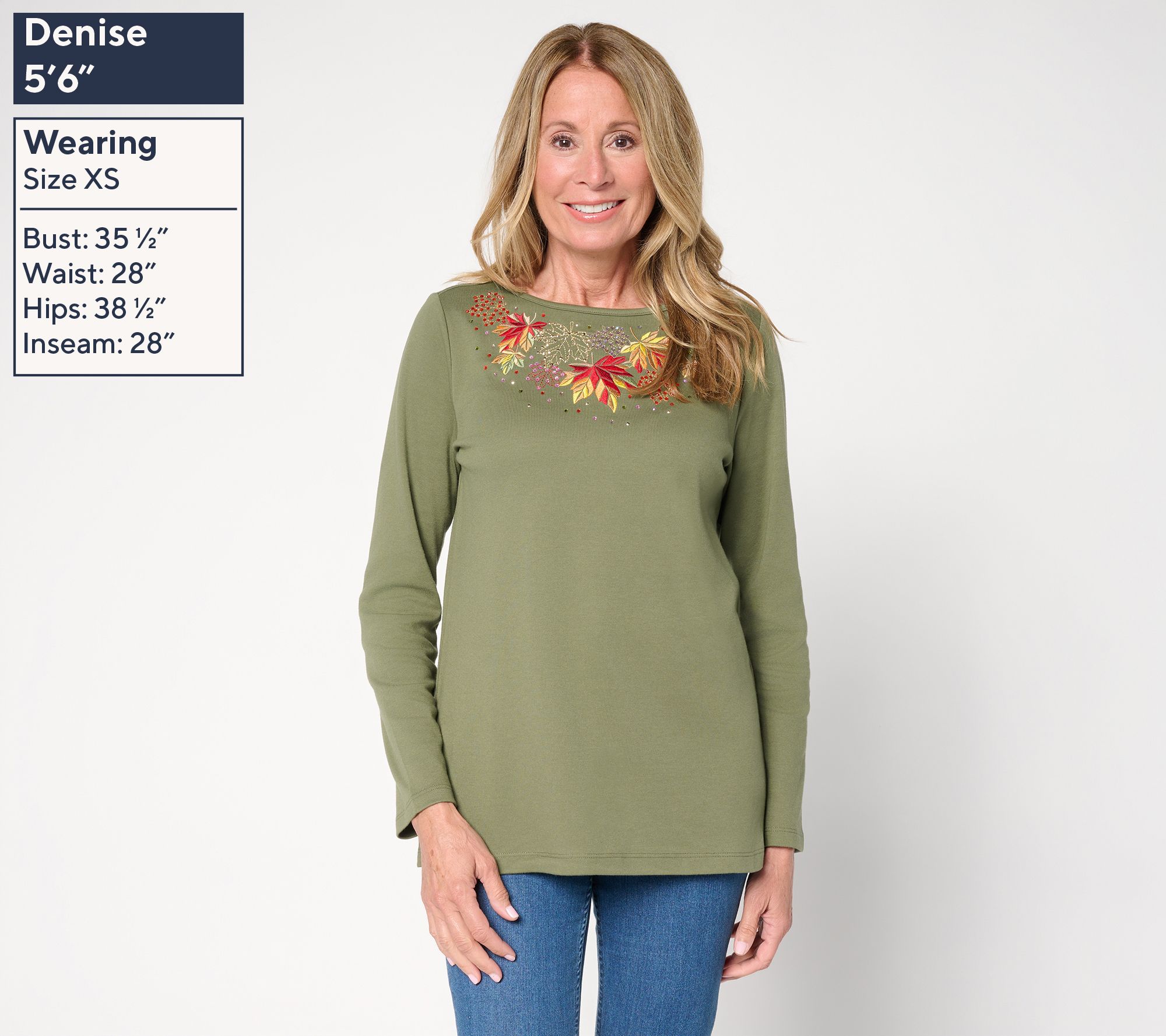 "As Is" Quacker Factory Shades of Fall Bateau Neck Long Sleeves Top ...