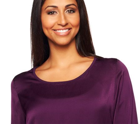 Jennifer Hudson Collection Mixed Media Top with Tank - QVC.com