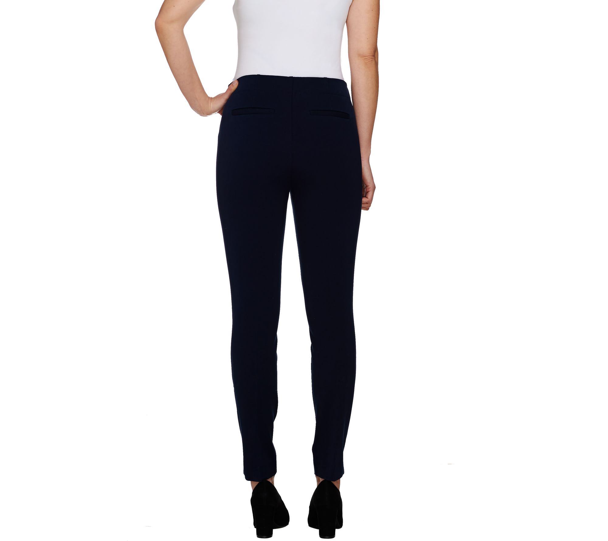 Kelly by Clinton Kelly Regular Pull-On Knit Pants with Side Zip - QVC.com