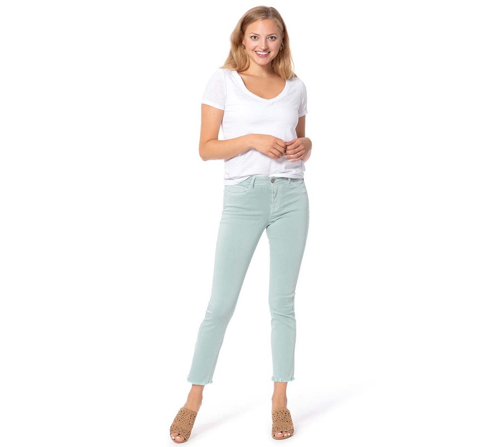 Lola Jeans High-Rise Straight Crop Jeans - Kate - QVC.com