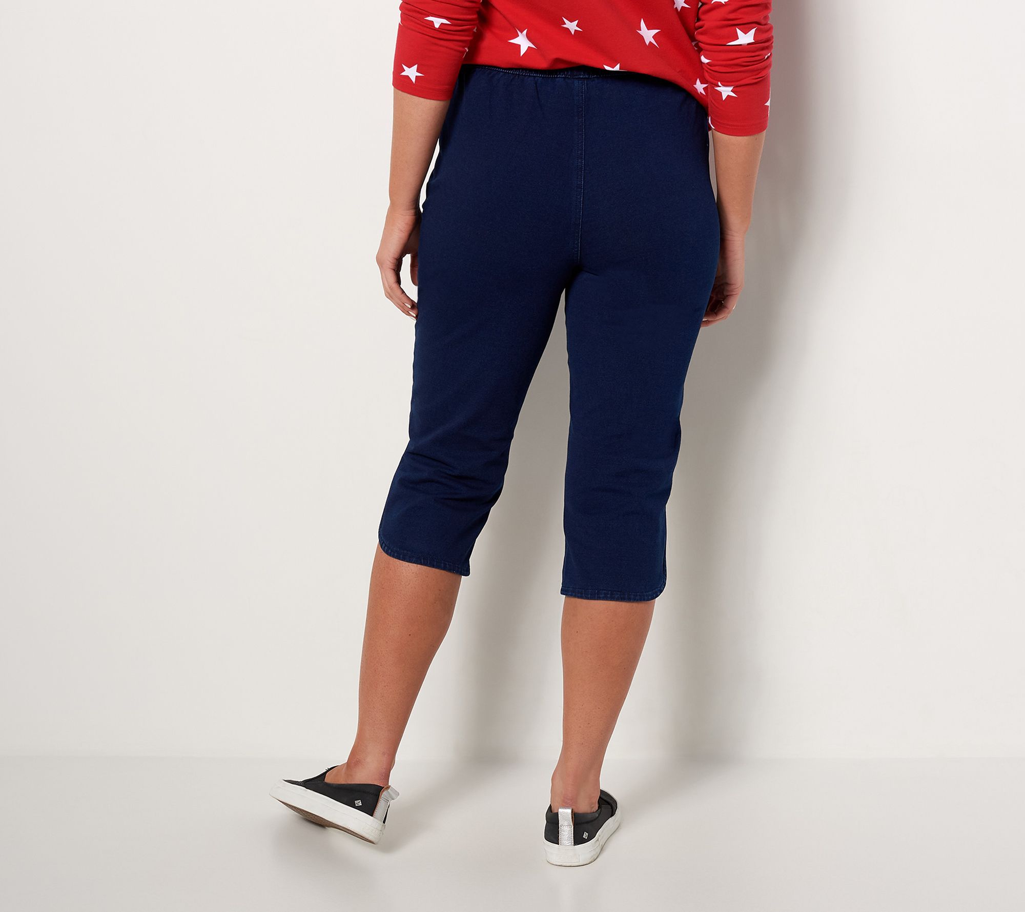 "As Is" Quacker Factory DreamJeannes Capri w/ Curved Hem & Inset - QVC.com