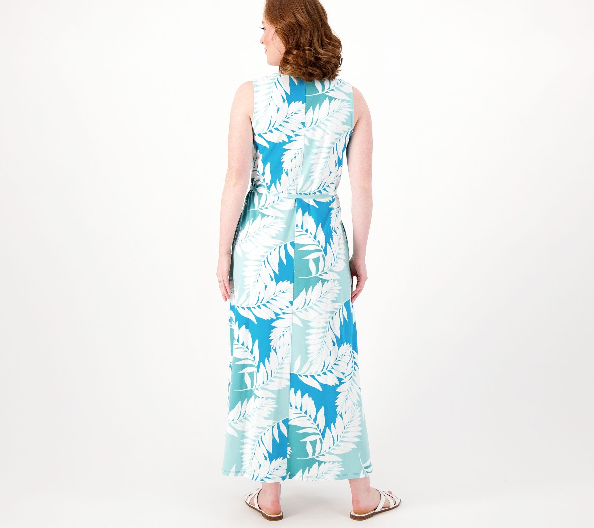 "As Is" Denim & Co. Printed Favorite Jersey V-Neck A-Line Maxi Dress ...