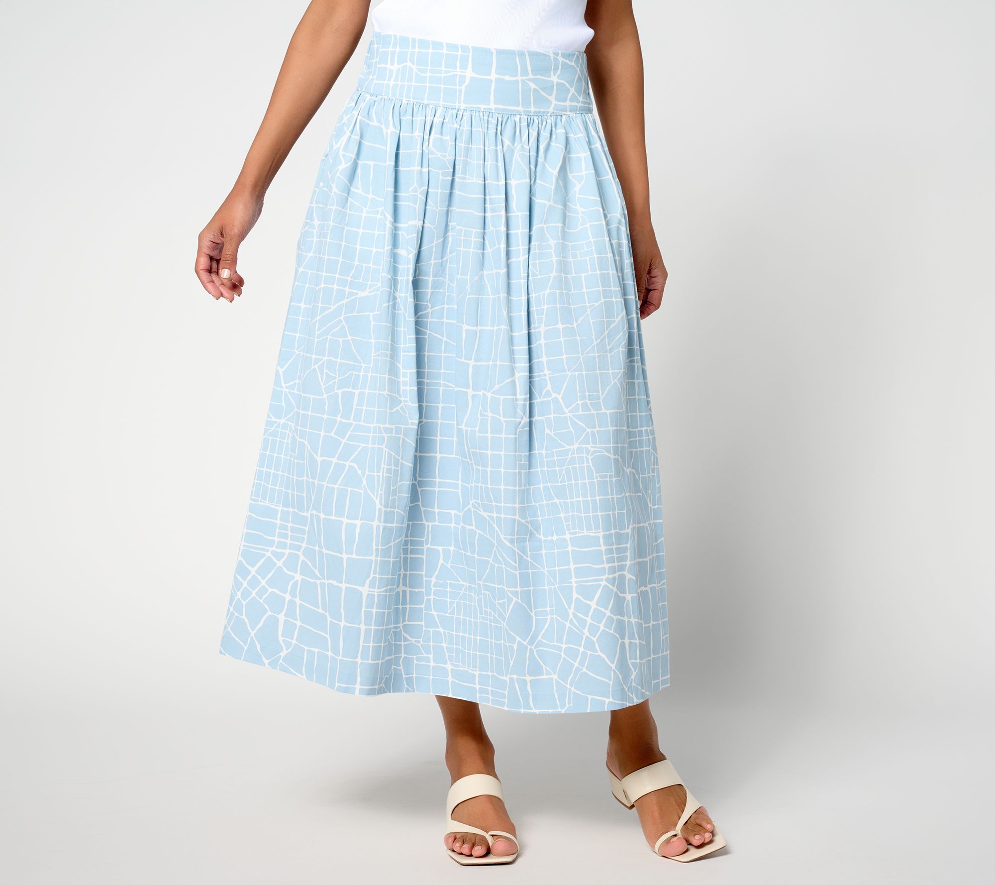 Me by Jennie Garth Printed City Map Midi Skirt - QVC.com