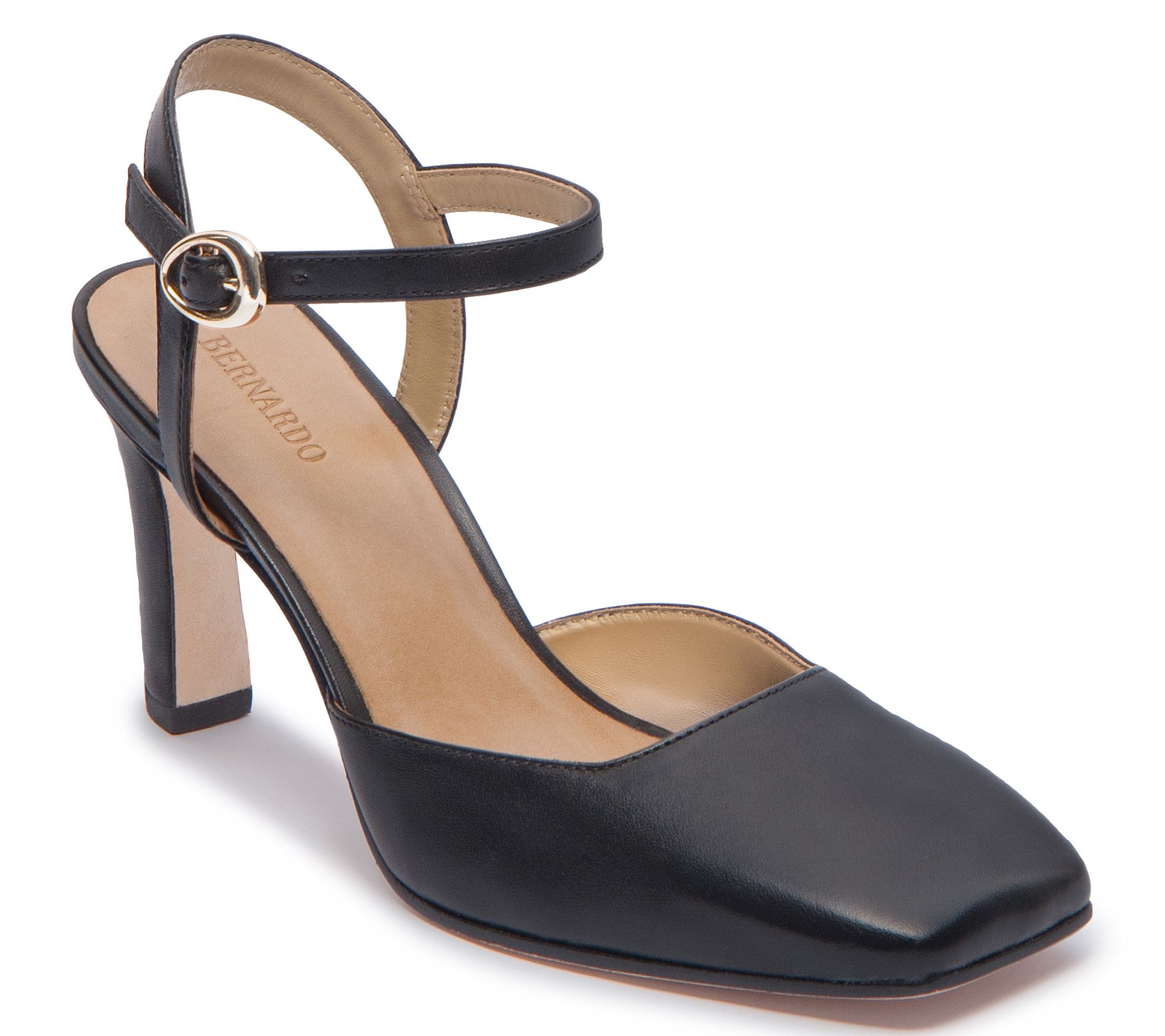 Bernardo Leather Mary Jane Heel - Gama - QVC.com