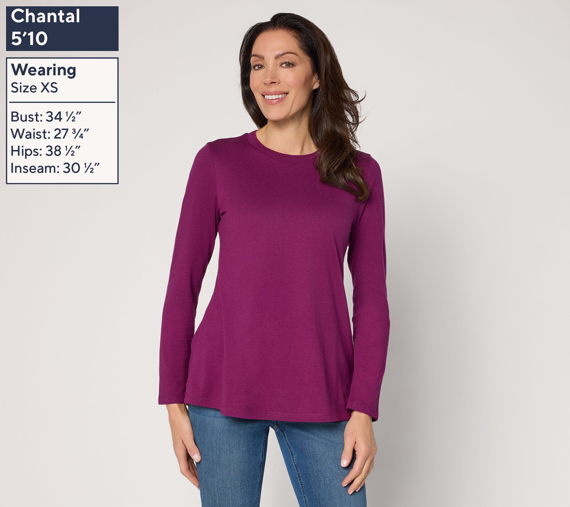 "As Is" LOGO Principles by Lori Goldstein Neck Detail Long Sleeve Top ...