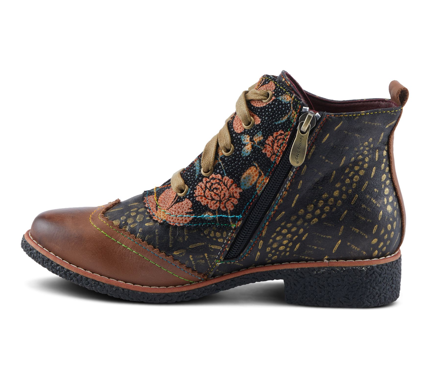 L'Artiste by Spring Step Leather Combo Booties- Muggianahi - QVC.com