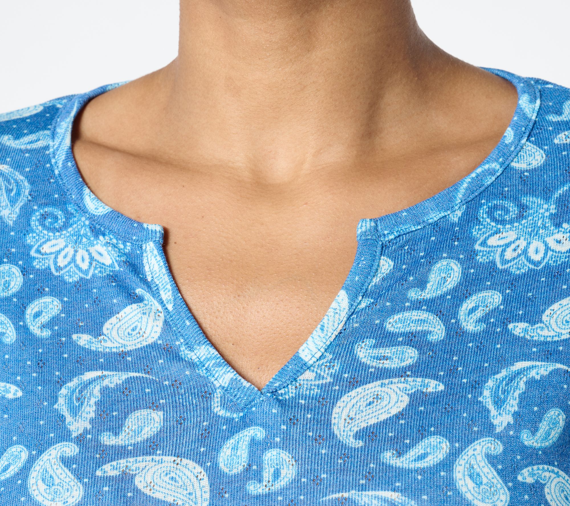 "As Is" MUK LUKS Pretty Pointelle Long Sleeve & Short Lounge Set - QVC.com