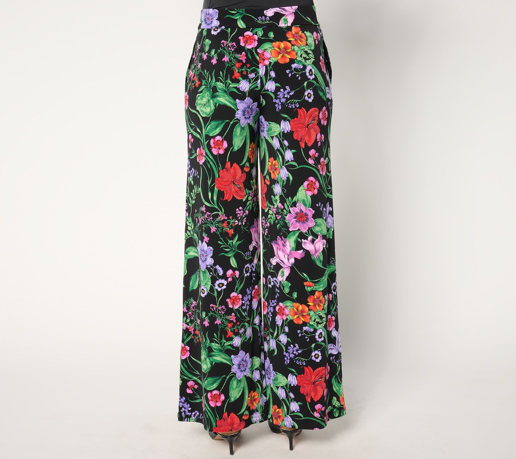 Susan Graver Printed Liquid Knit Wide Leg Pants - QVC.com