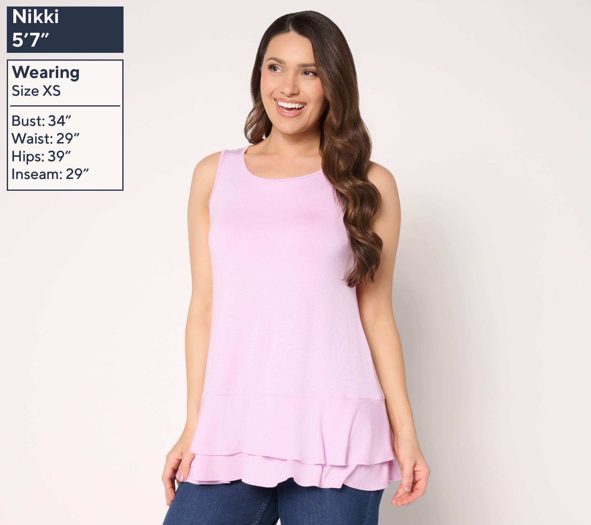 LOGO Layers by Lori Goldstein Knit Tiered Hem Tank - QVC.com