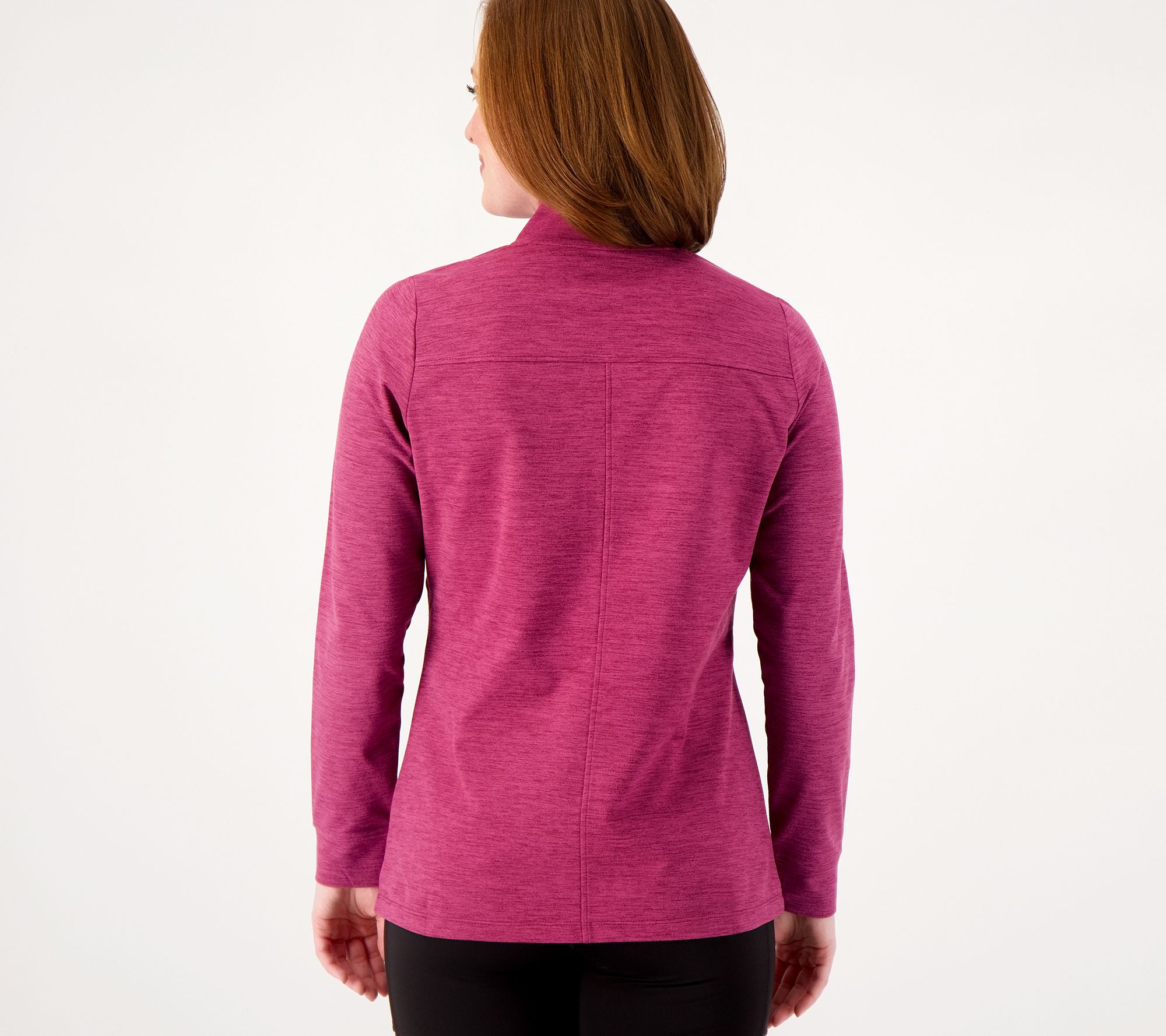 zuda Spacedye Peached Jersey Zip Front Jacket - QVC.com