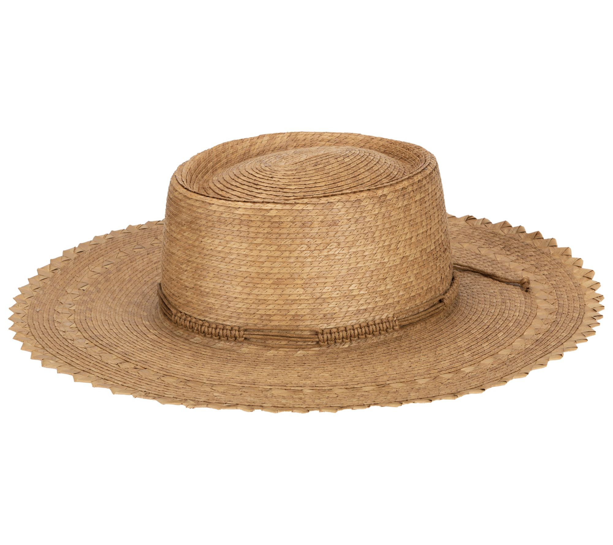 San Diego Hat Co. Athena Buri Straw Telescope Boater UPF 50 - QVC.com