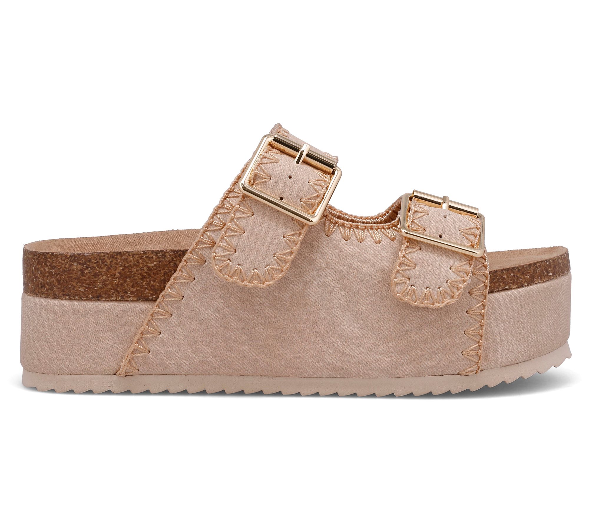 MIA Shoes Two-Strap Platform Slide Sandal - Bowie - QVC.com