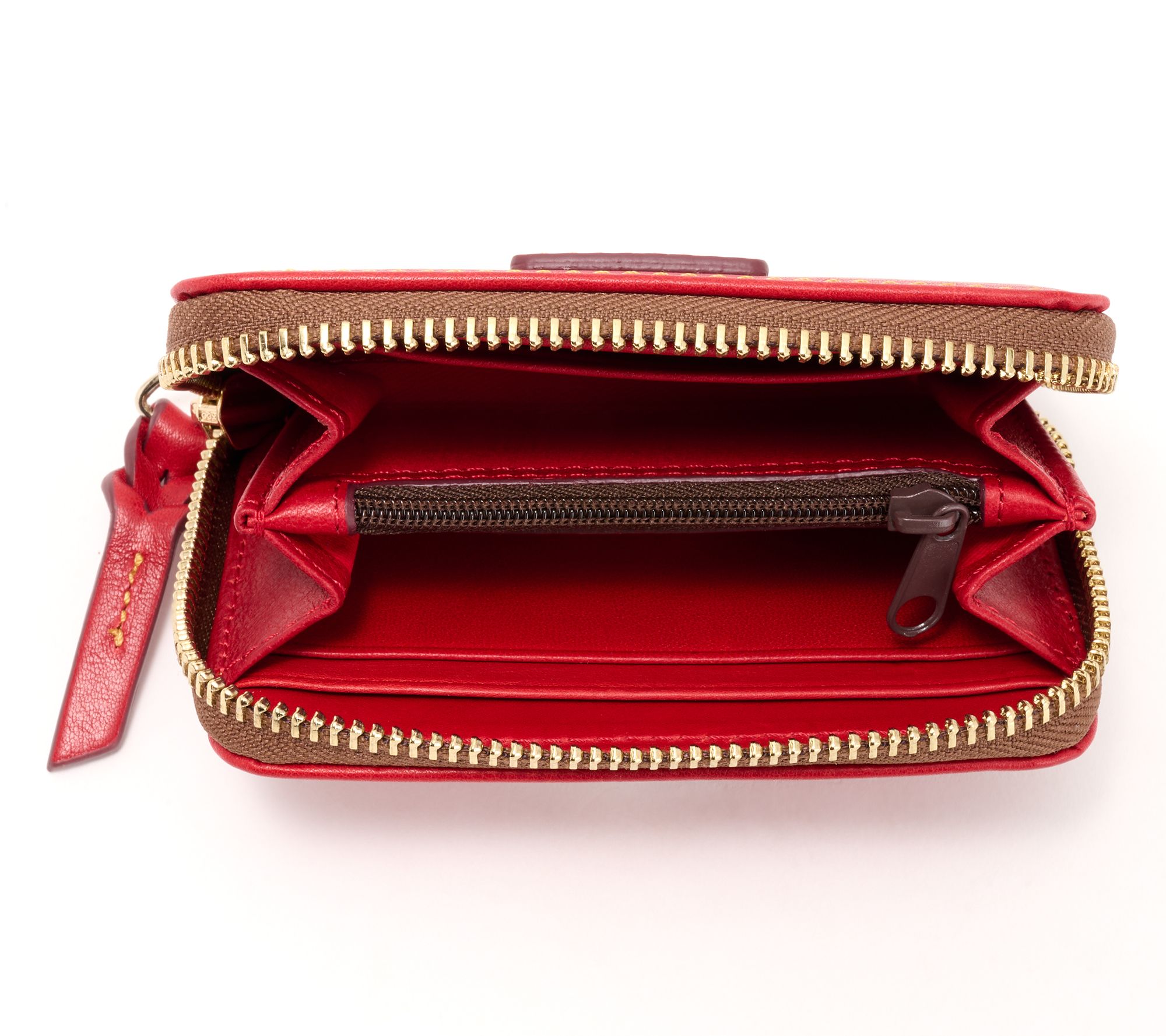 "As Is" Dooney & Bourke Florentine Leather Large Card Case - QVC.com