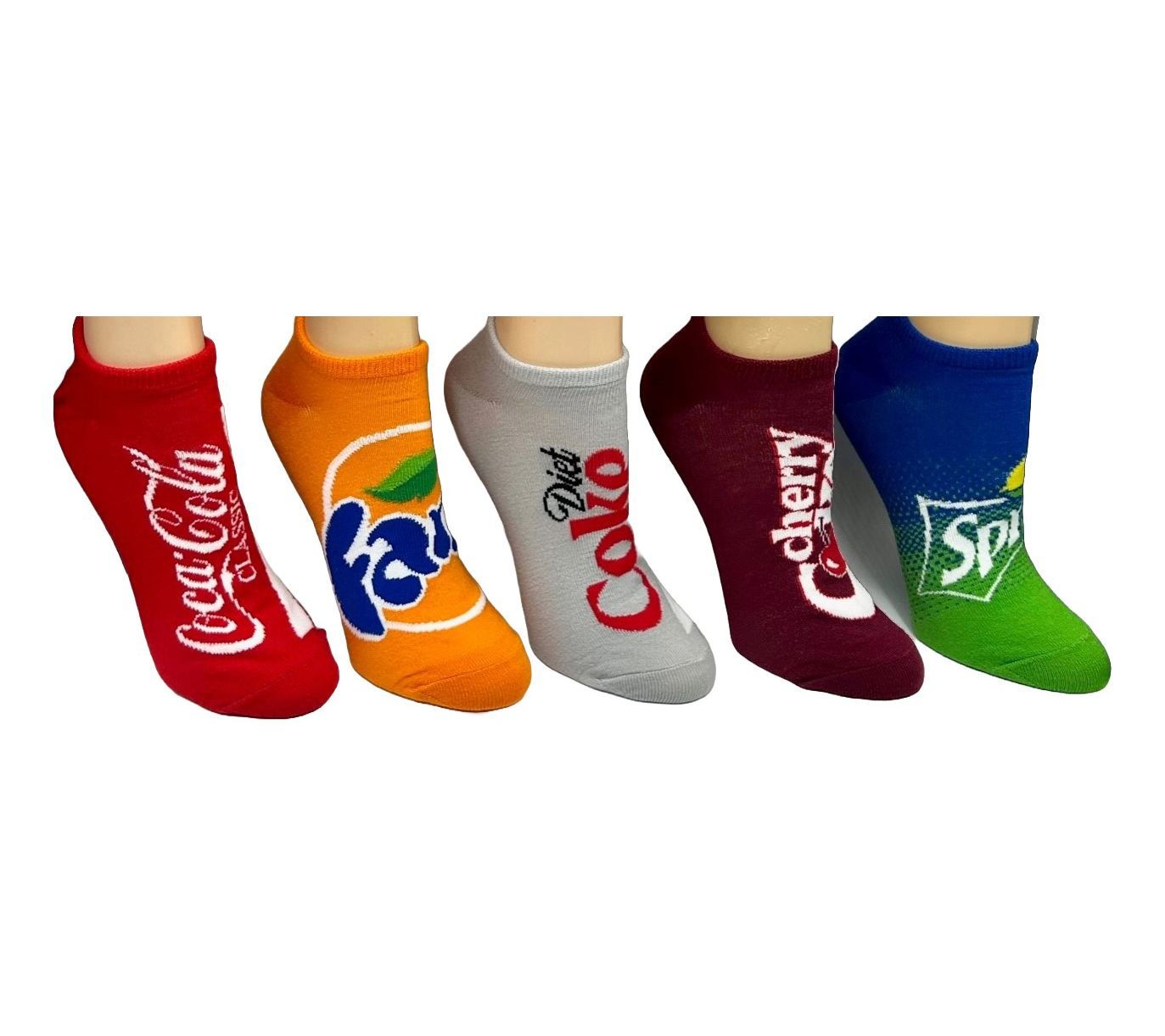 Coca-Cola Ladies' Set of 5 No-Show Soda Socks - QVC.com