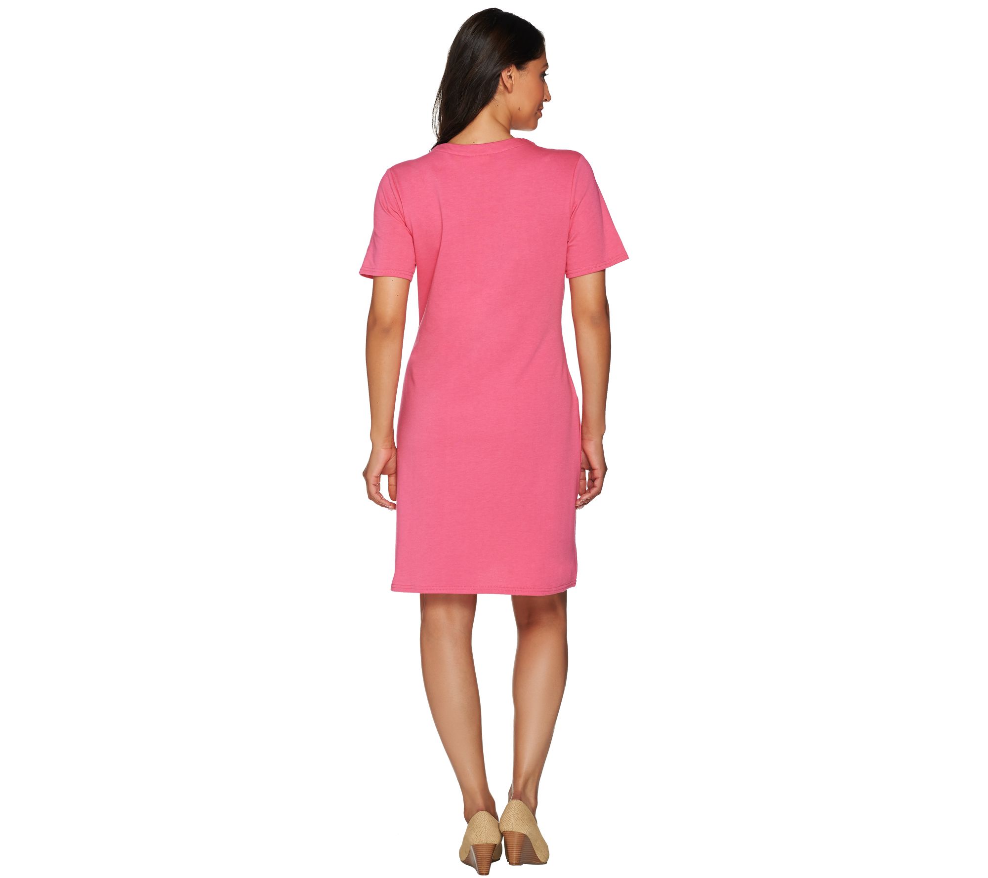 "As Is" Quacker Factory Embroidered French Terry Dress - QVC.com