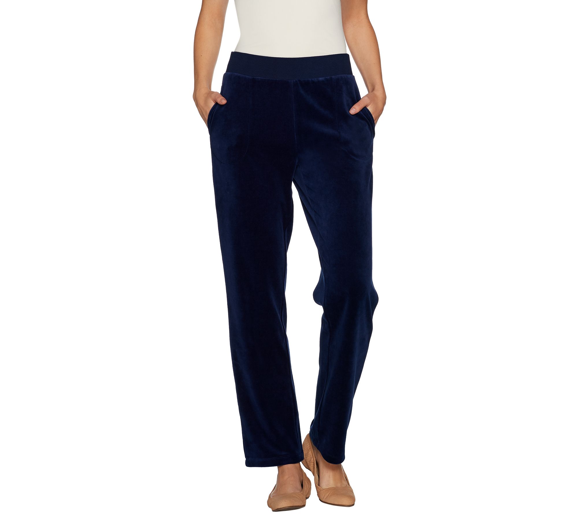 Susan Graver Regular Velour Pull-On Pants - QVC.com