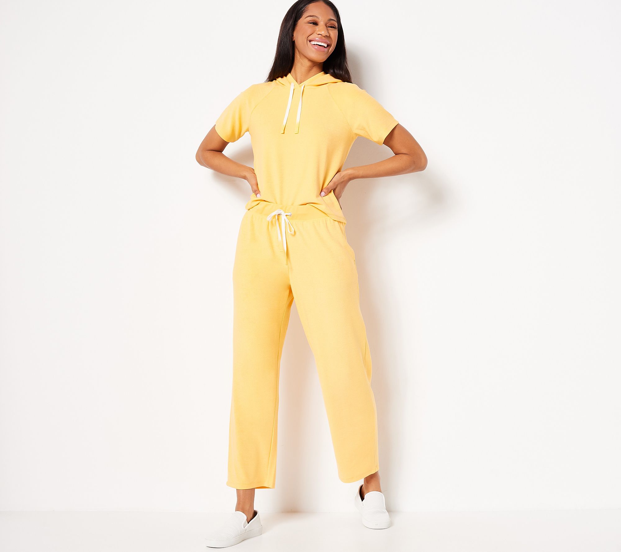 Candace Cameron Bure Terry Cloth Crop Pant - QVC.com