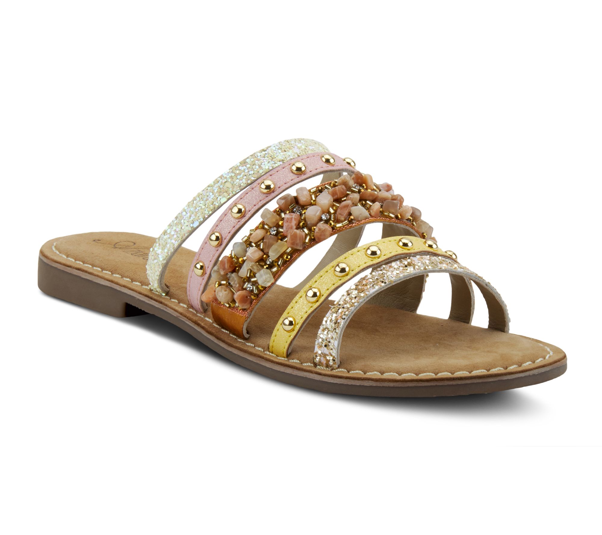Azura by Spring Step Slide Sandals - Minerals - QVC.com