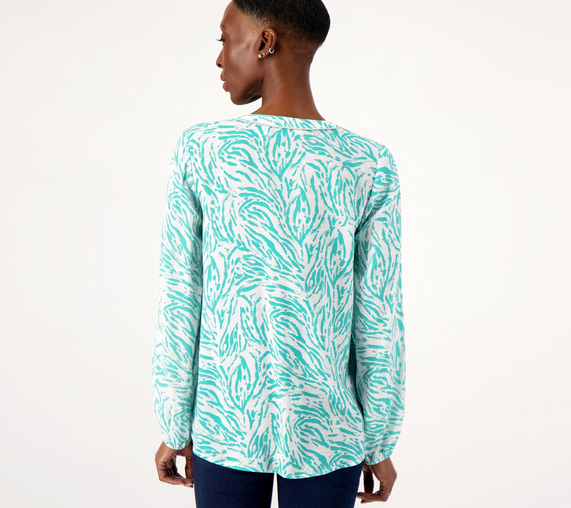 "As Is" Susan Graver Passport Printed Regular Woven Tunic - QVC.com