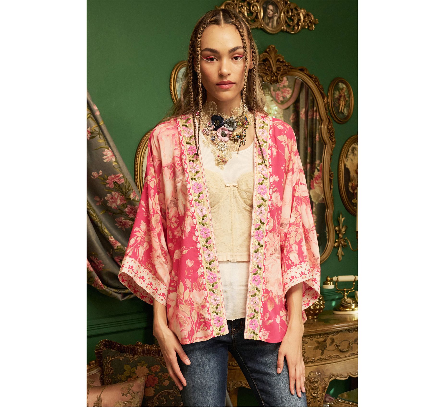 Aratta Fairy Rose Kimono - QVC.com