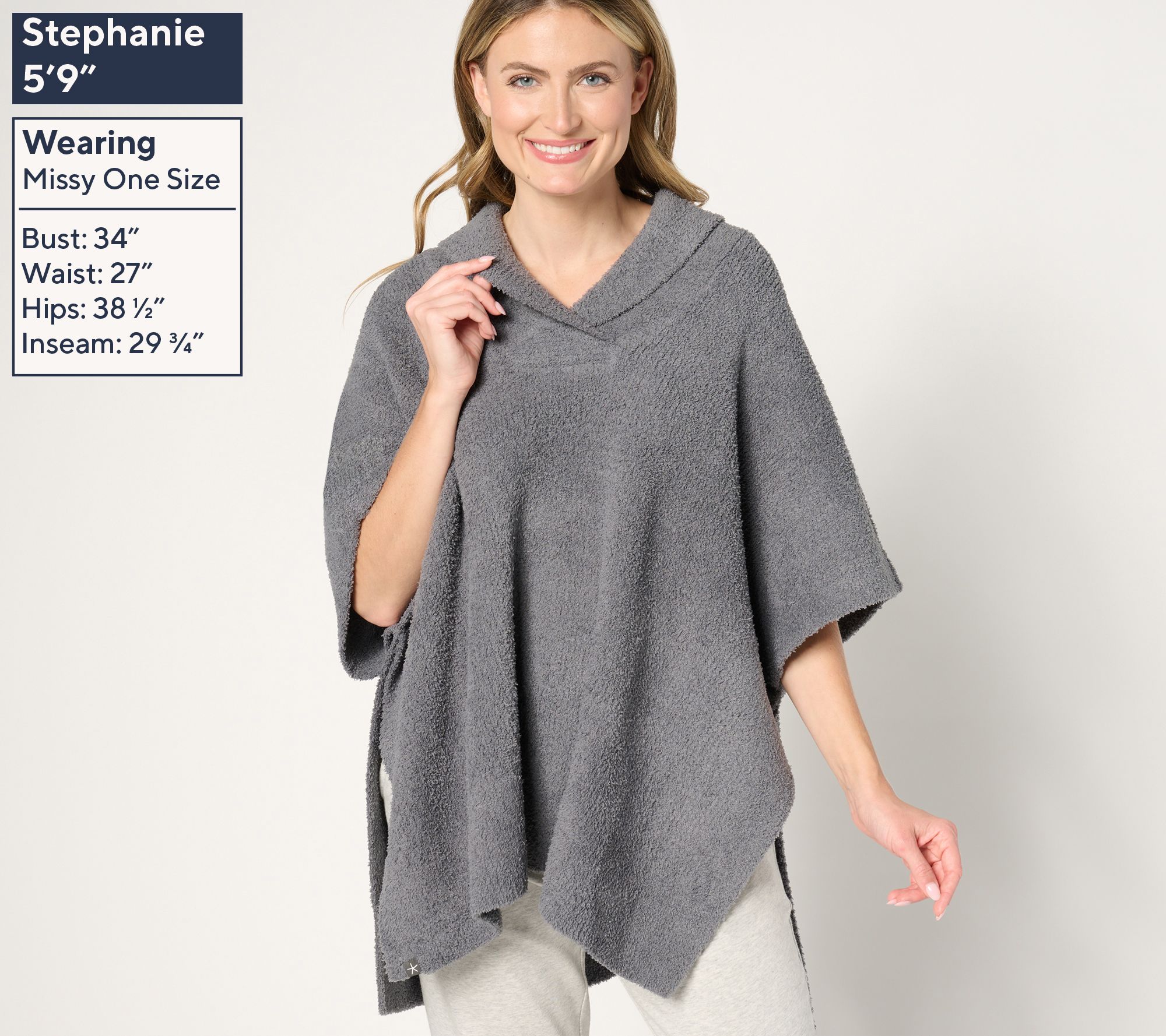 Barefoot Dreams CozyChic Shawl Collar Poncho - QVC.com