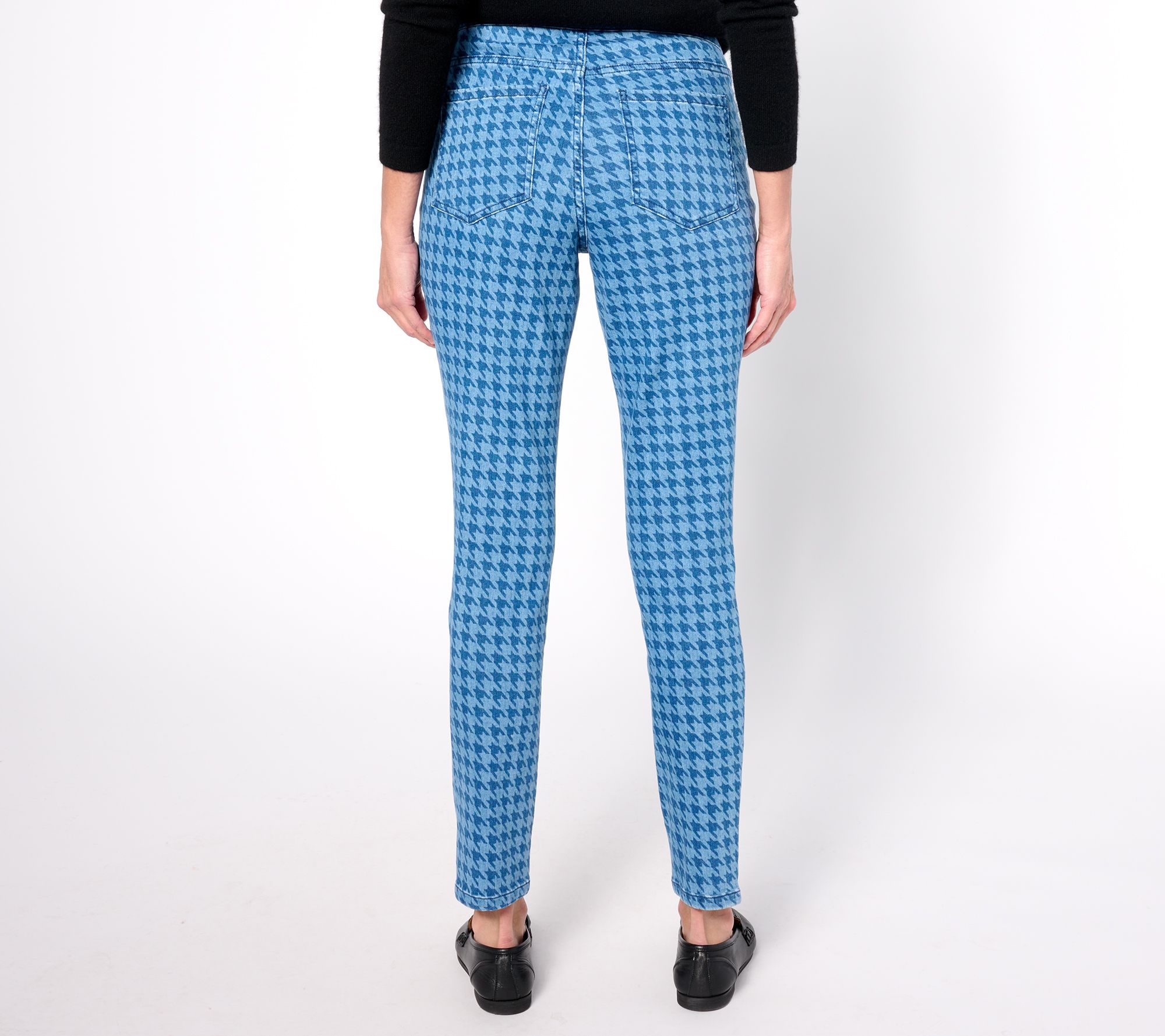 "As Is" Isaac Mizrahi Live! Reg True Denim Houndstooth Jeans - QVC.com