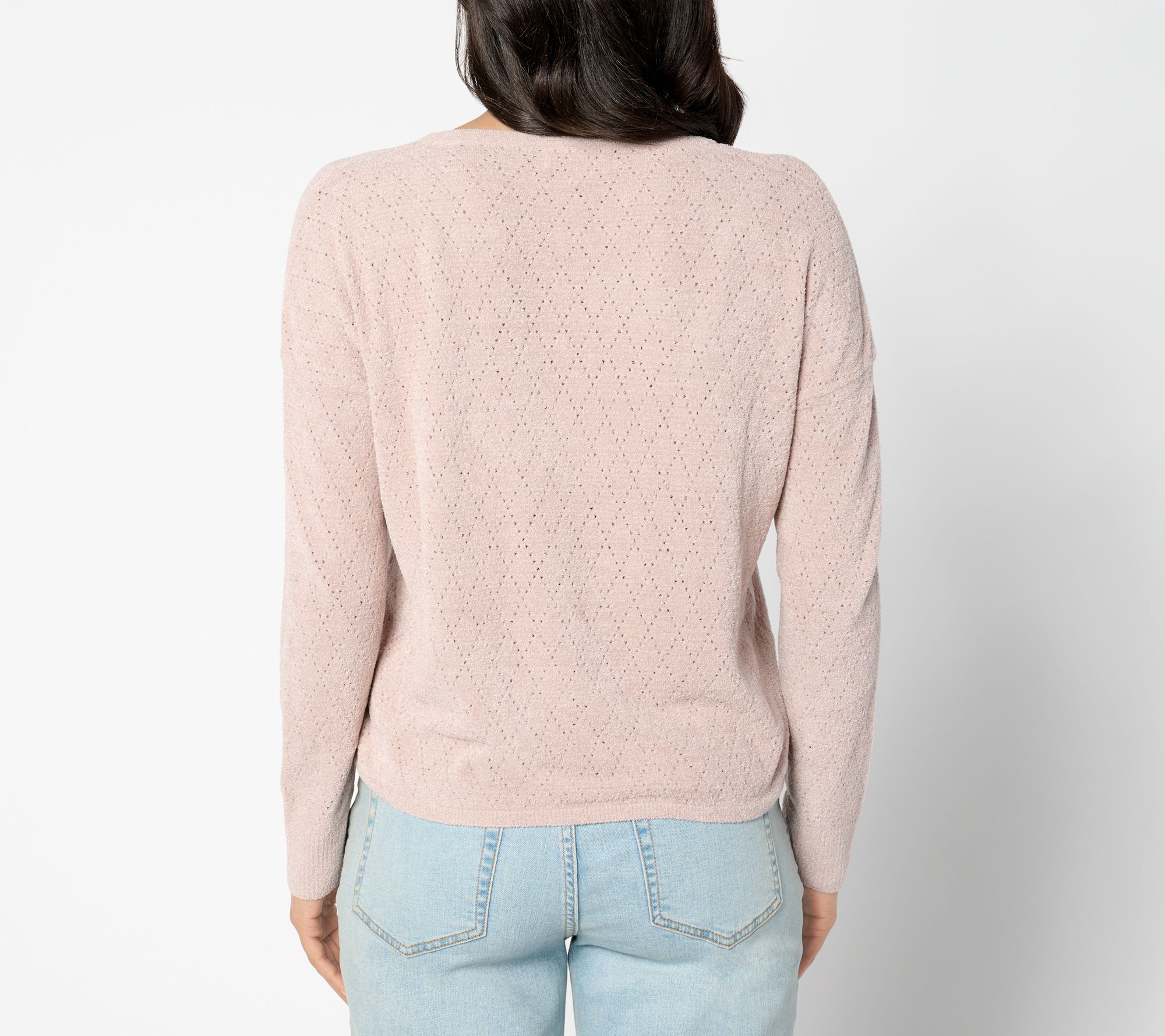 "As Is" Barefoot Dreams CozyChic Ultra Lite Diamond Pullover - QVC.com