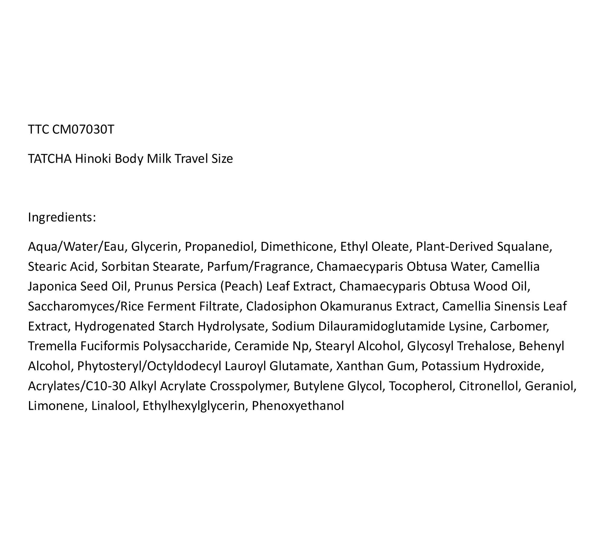 TATCHA Hinoki Body Milk Travel Size - QVC.com