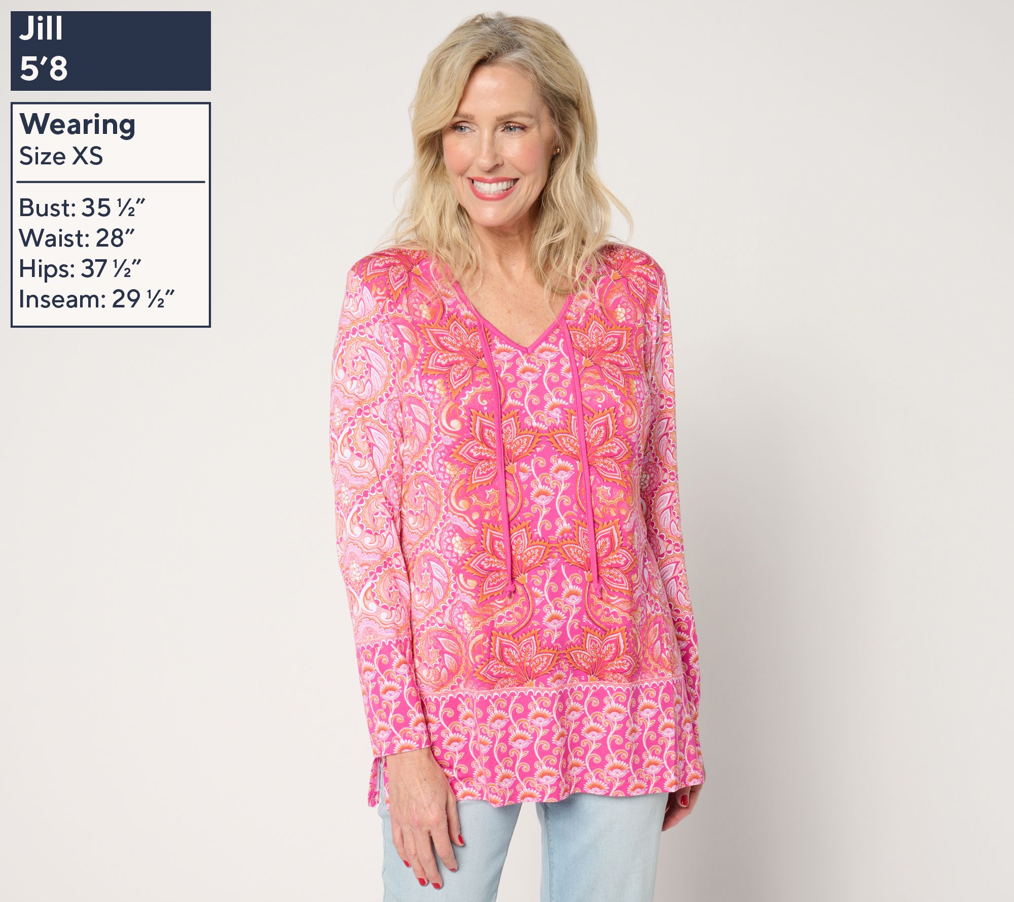 "As Is" Belle by Kim Gravel Elevated Elegance Border Knit Top - QVC.com