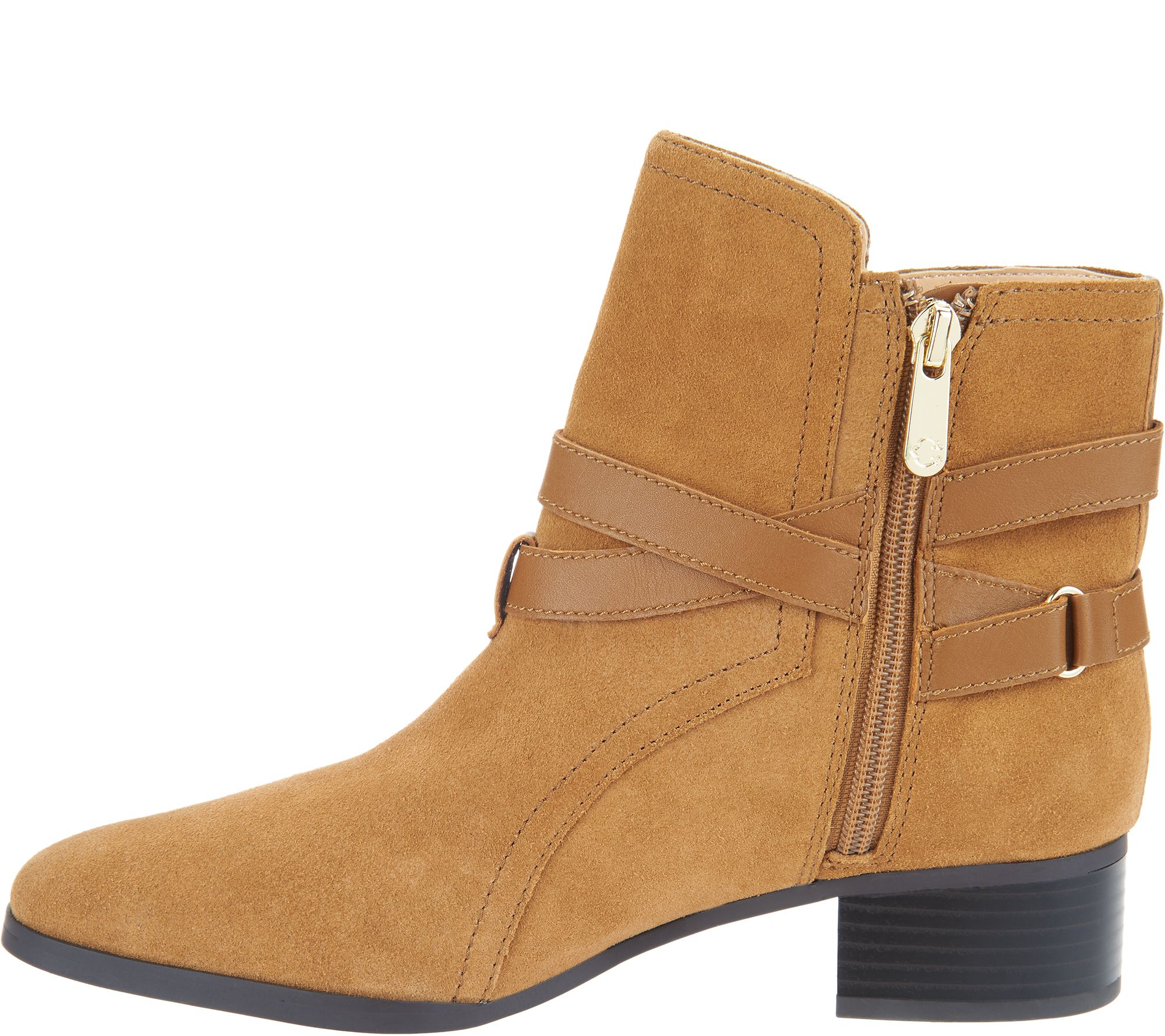 C. Wonder Suede Ankle Boots w/ Strap Details - Taylor - QVC.com
