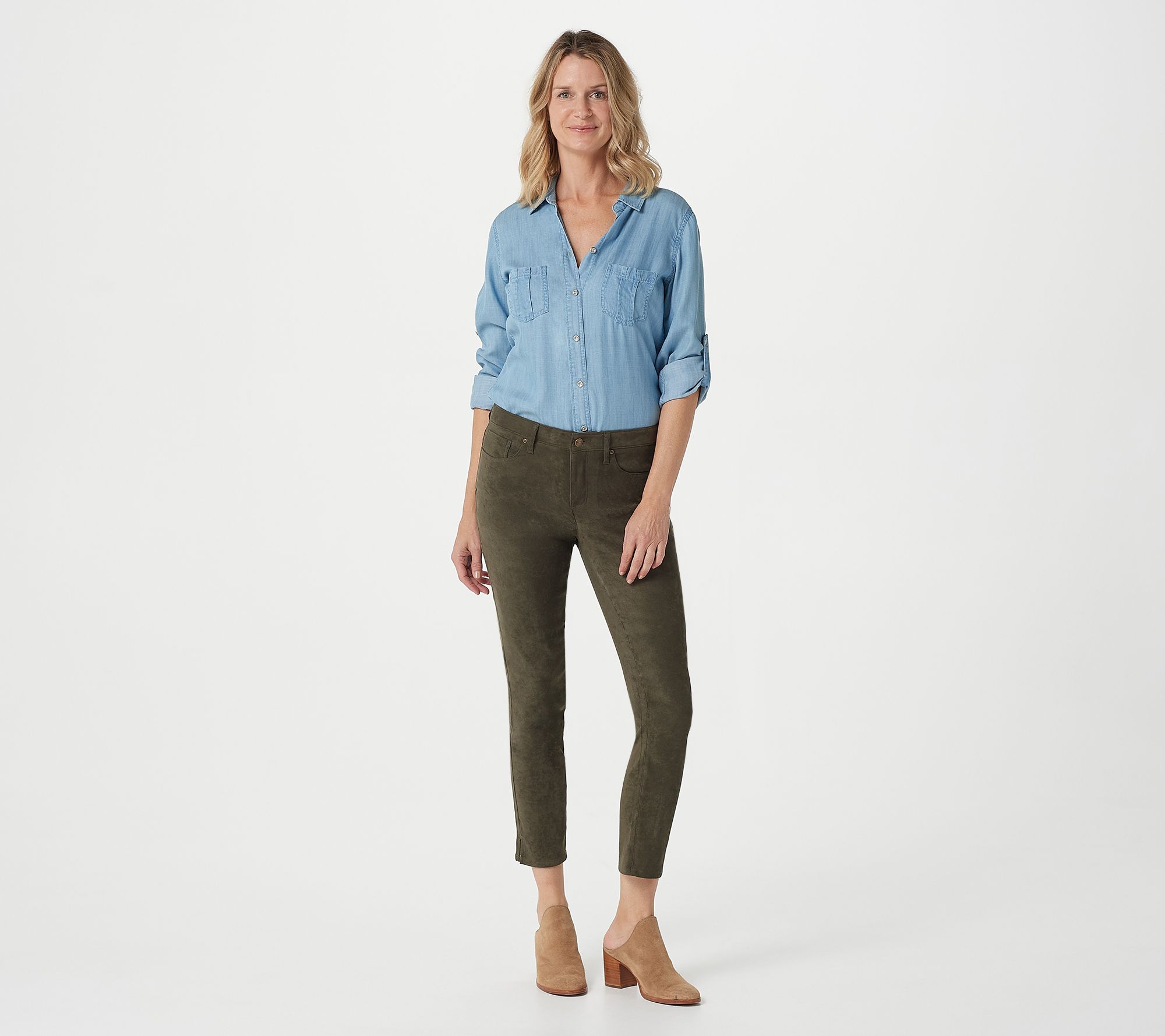 NYDJ Alina Faux Suede Legging Jeans - QVC.com